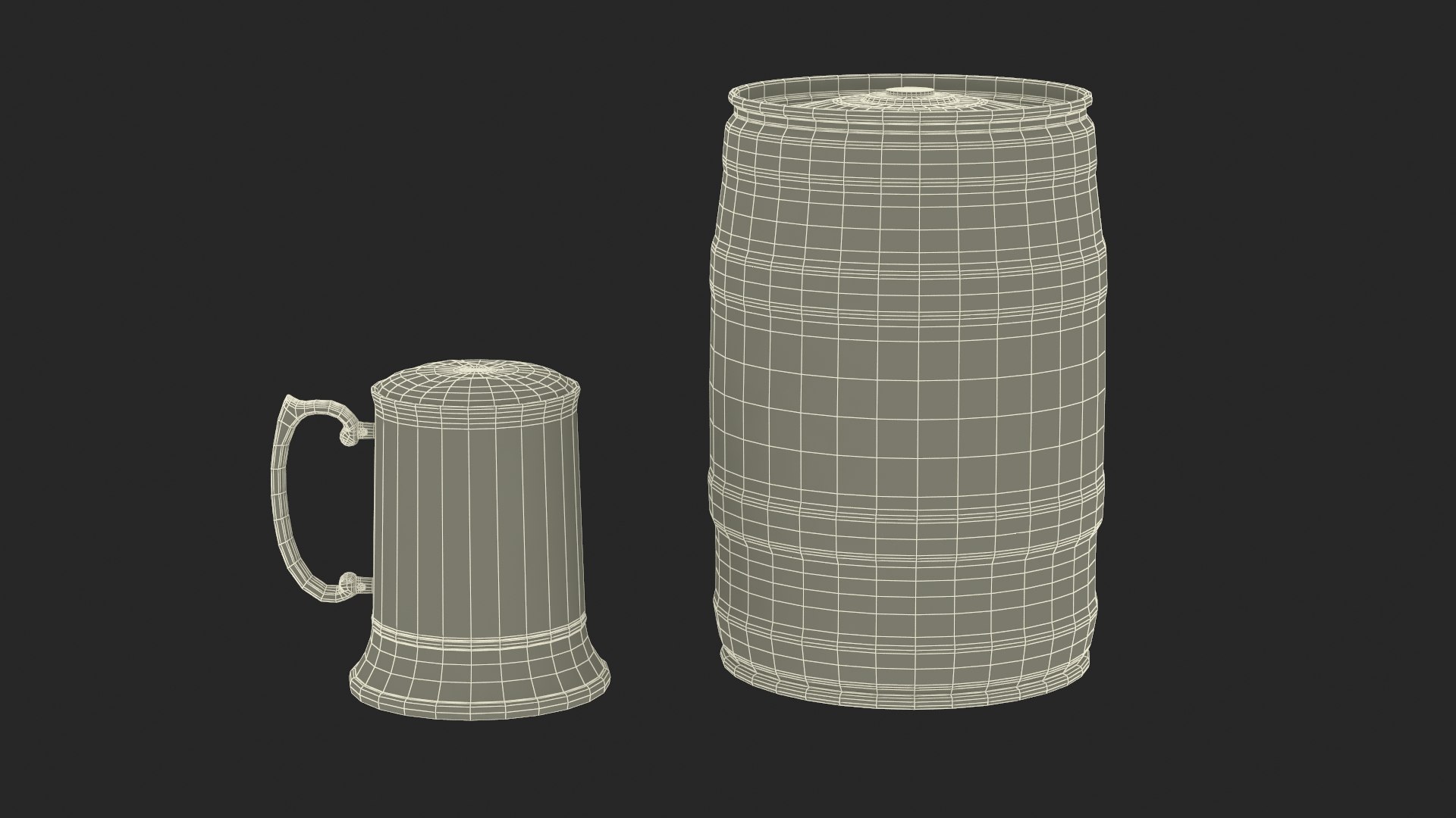 Beer Keg With Mug Mockup 3D Model - TurboSquid 2302652