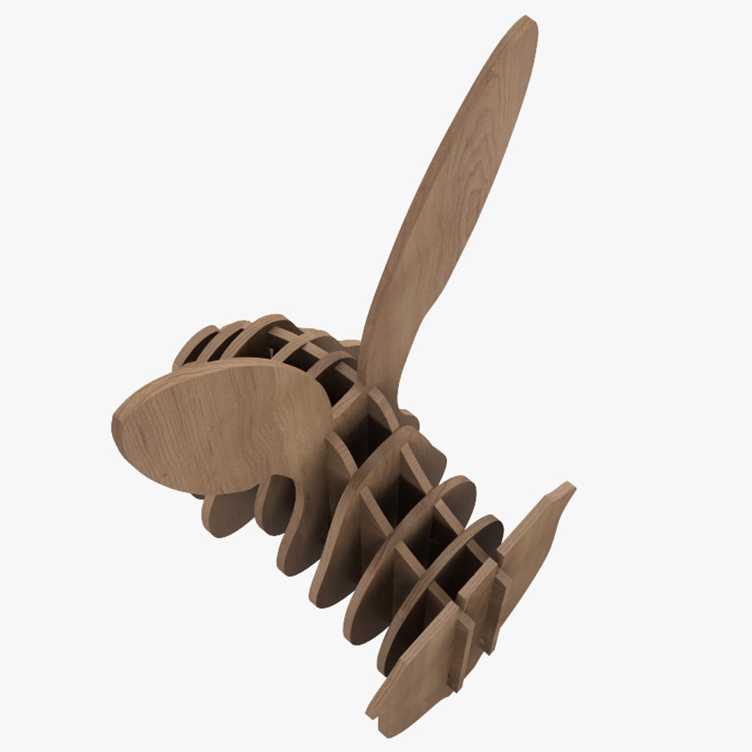 3d model cardboard rabbit head