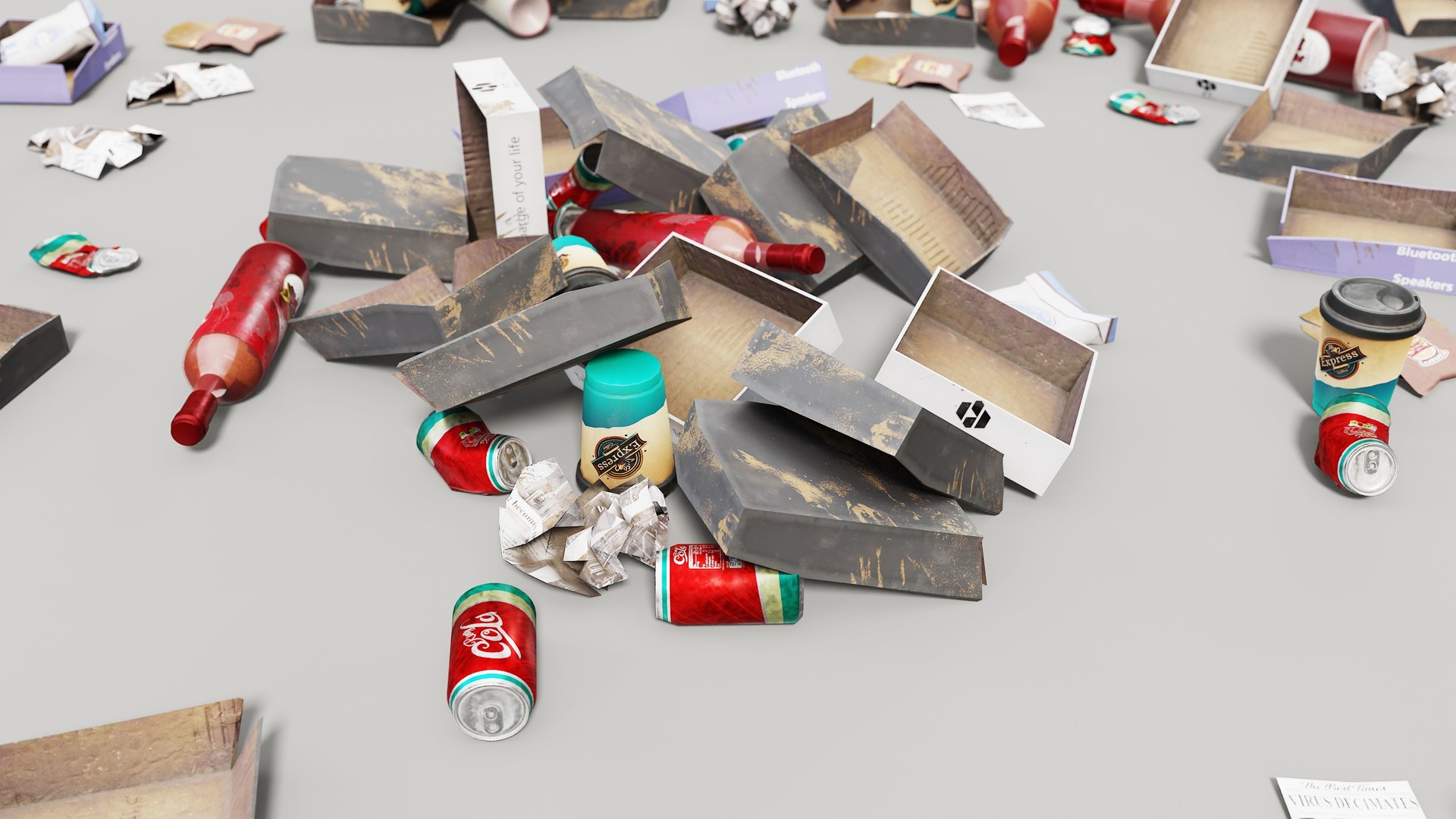 3D Model Trash-Debris Kit - PBR Game Ready - TurboSquid 2135201