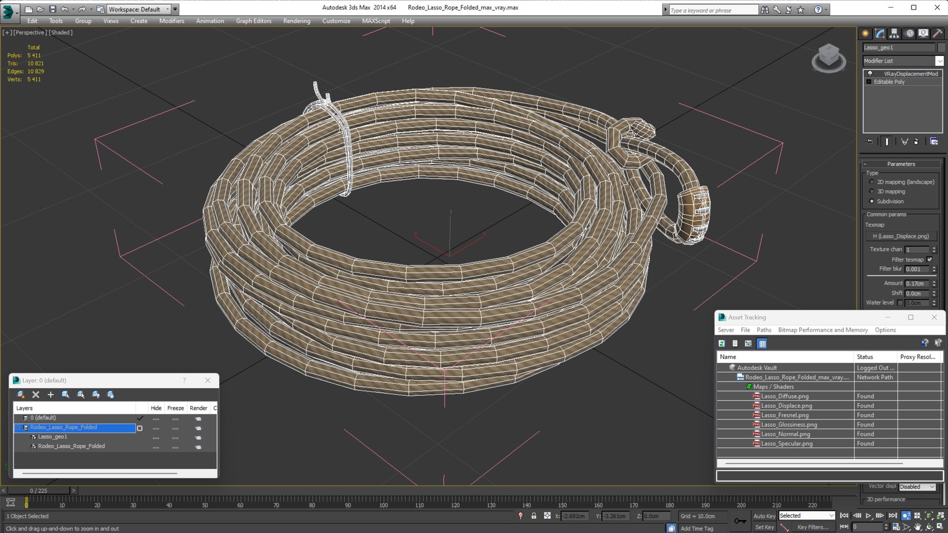 3D Rodeo Lasso Rope Folded - TurboSquid 2160940