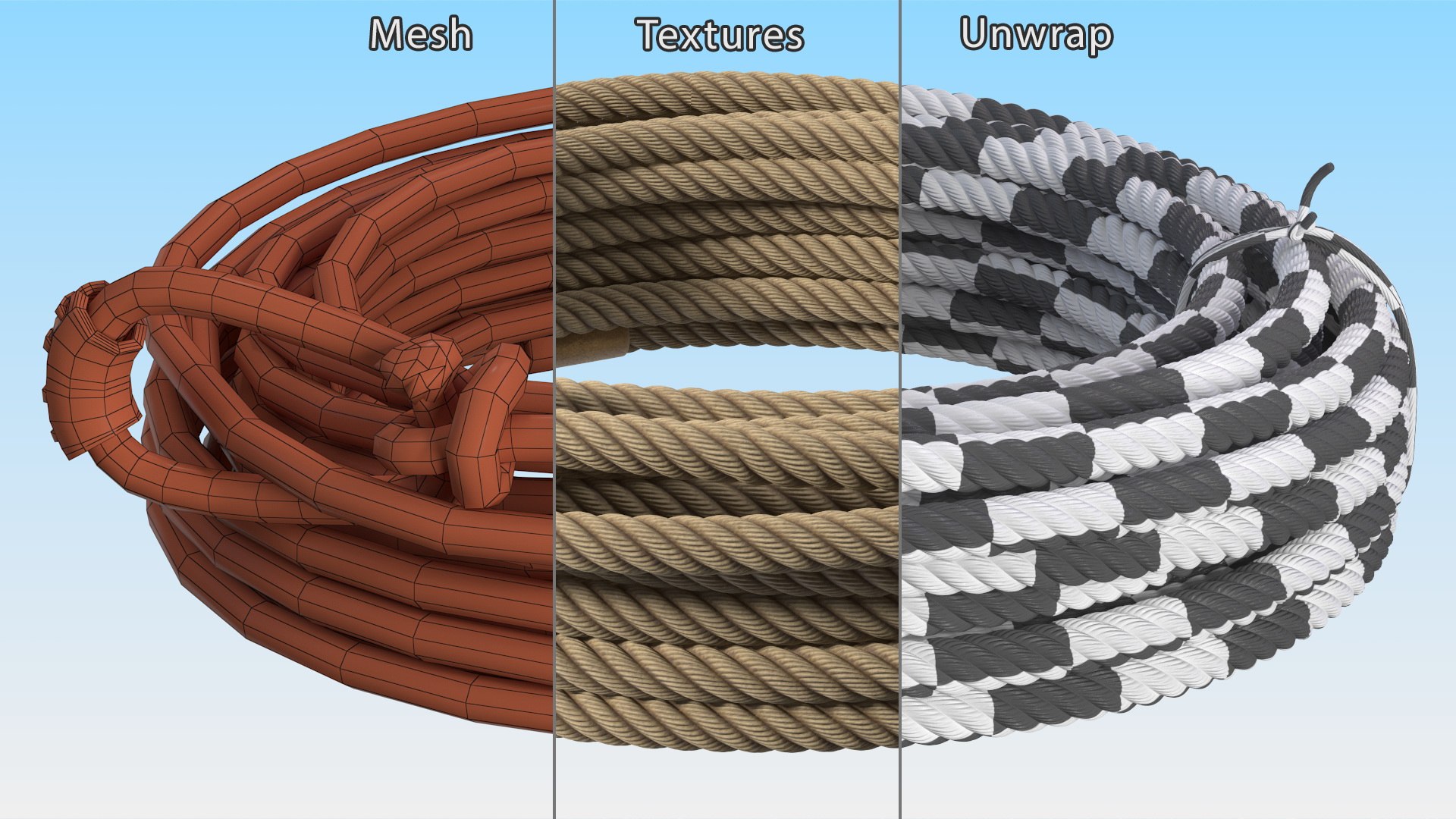 3D Rodeo Lasso Rope Folded - TurboSquid 2160940