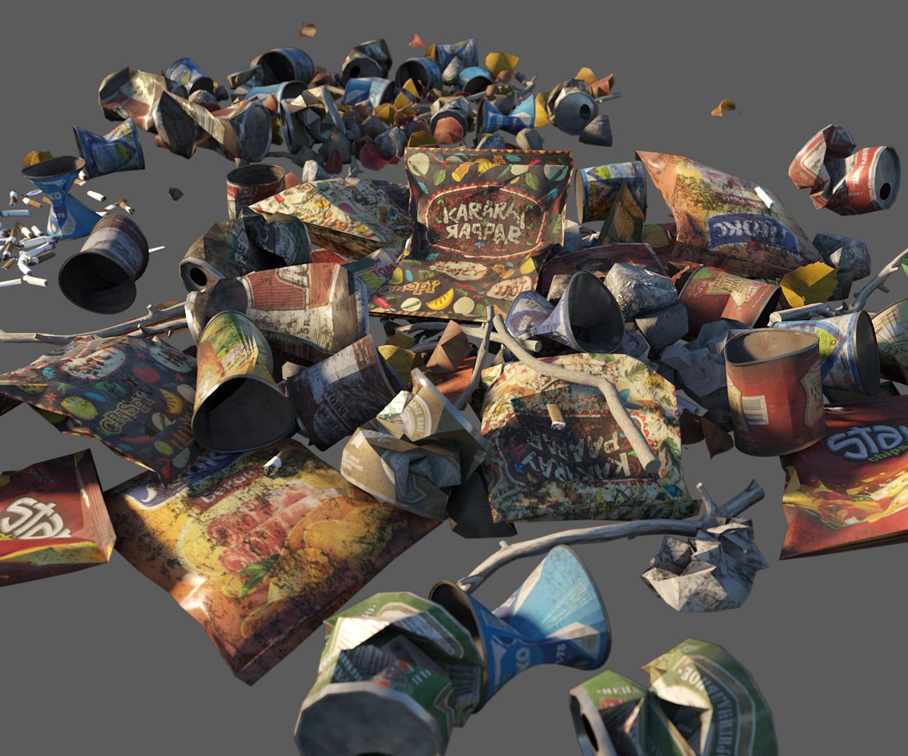Street Trash 3D Model - TurboSquid 1300463
