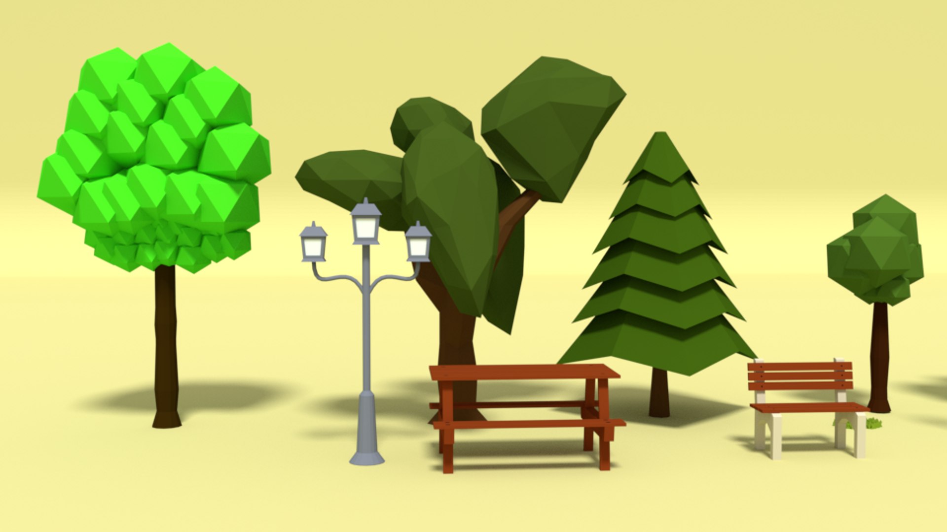 3D Park Assets Pack Model - TurboSquid 1407378