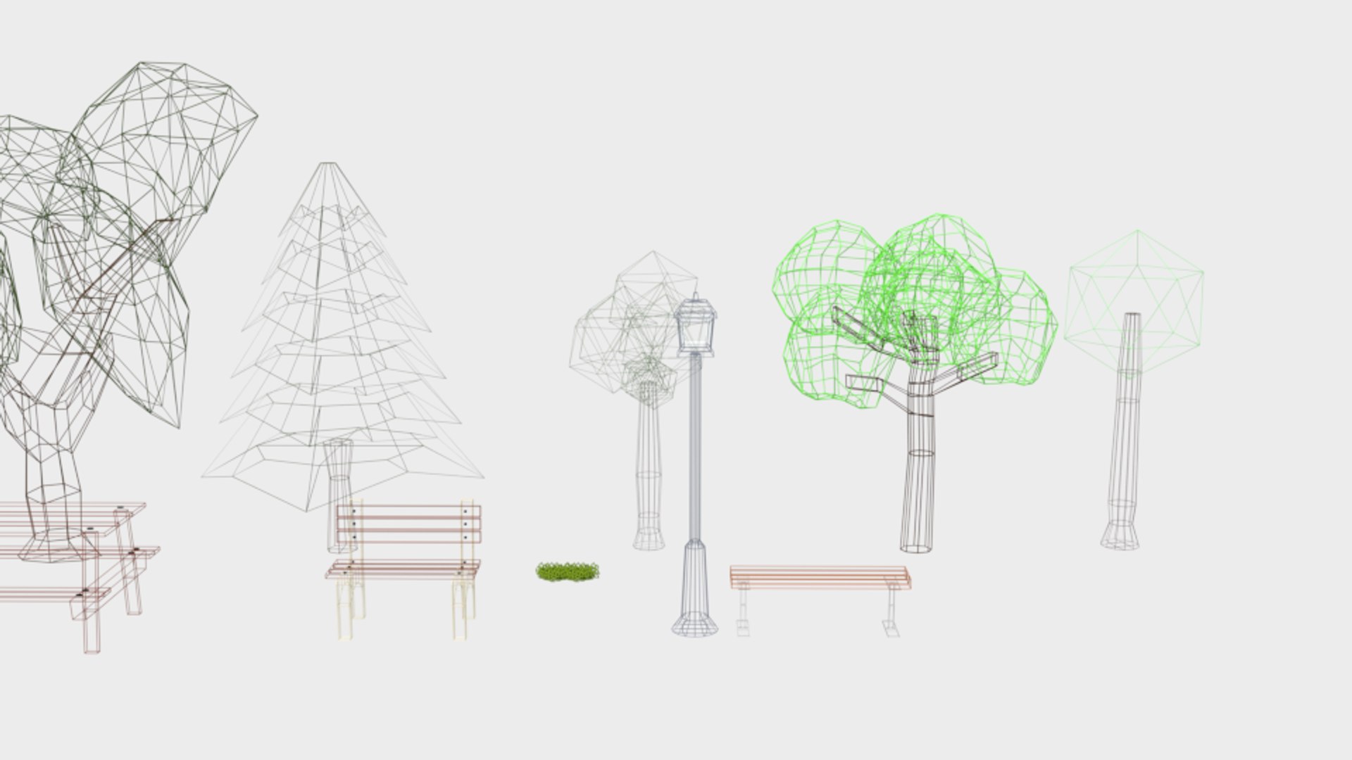 3D Park Assets Pack Model - TurboSquid 1407378