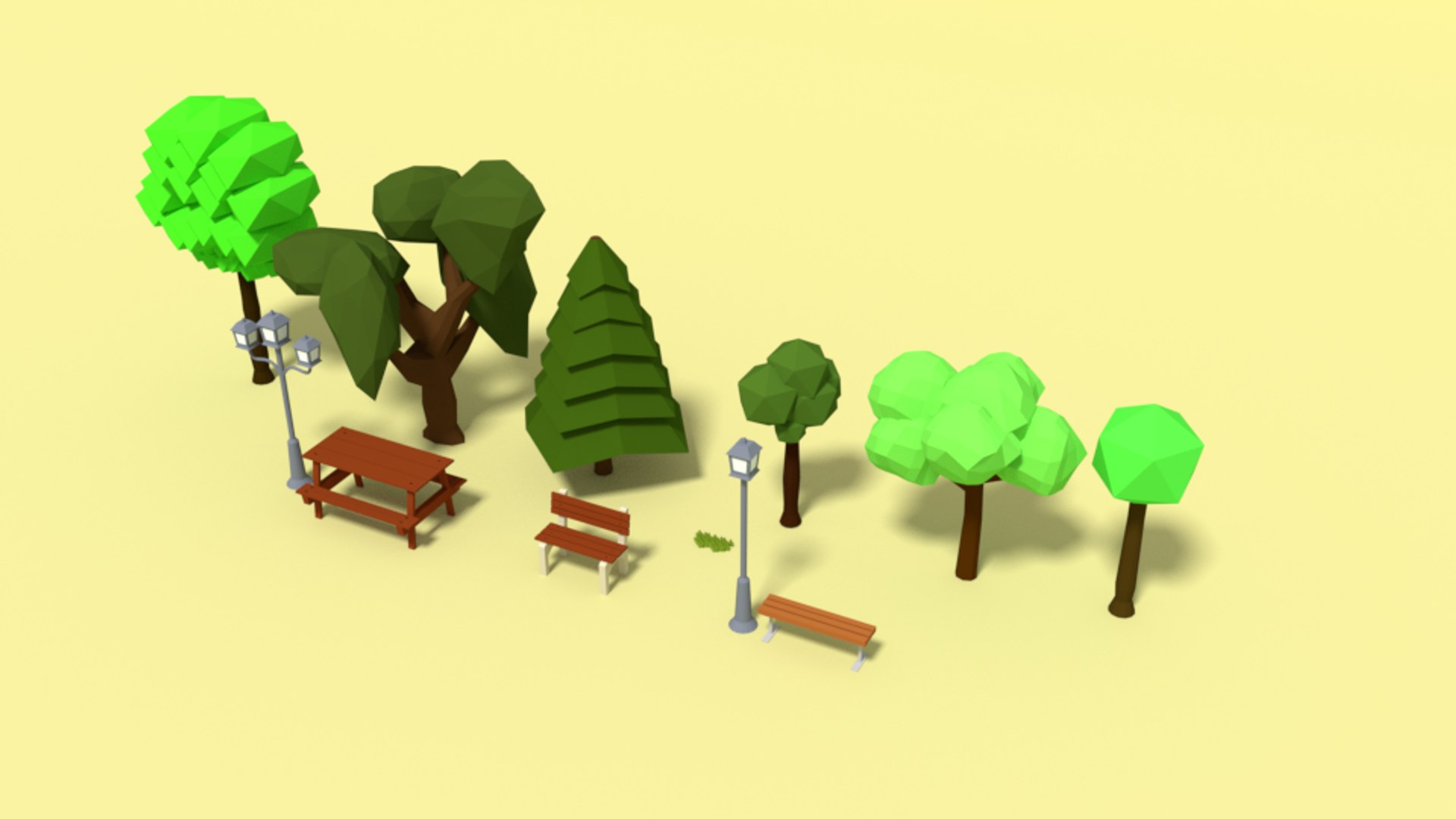 3D Park Assets Pack Model - TurboSquid 1407378