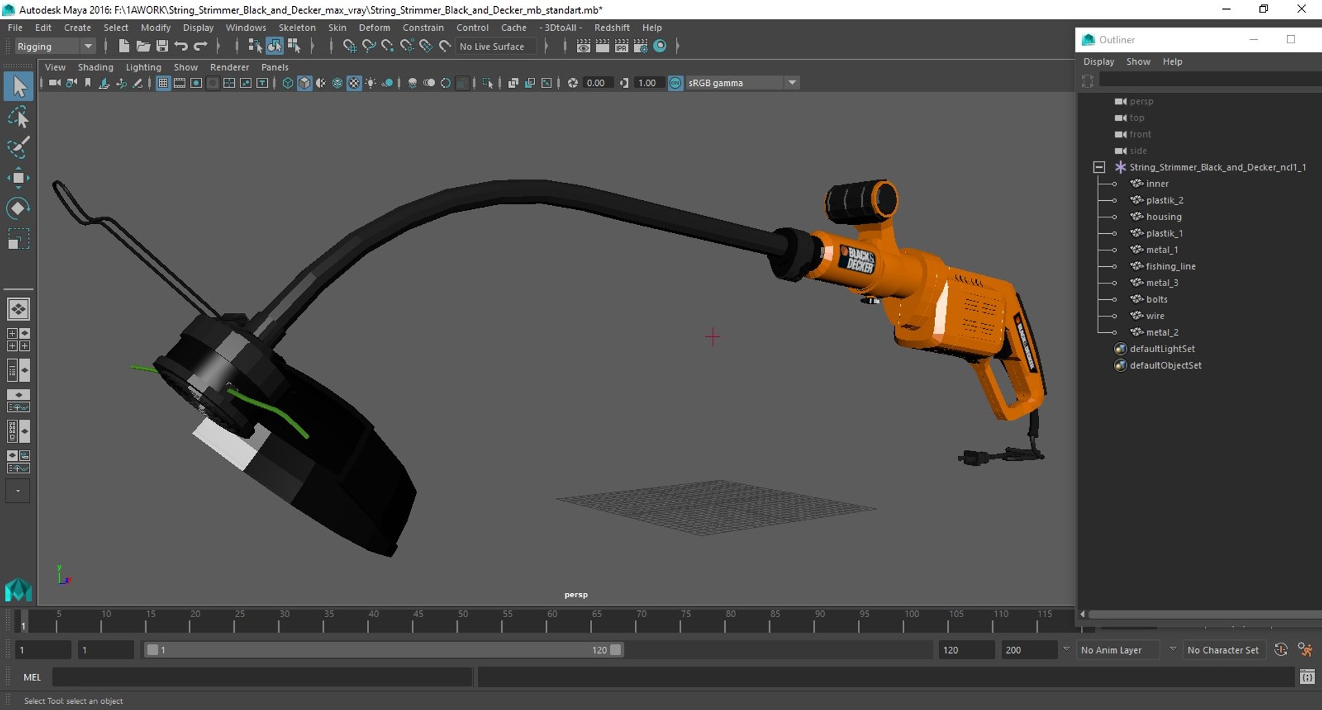 3D Model String Strimmer Black And Decker - TurboSquid 2205399