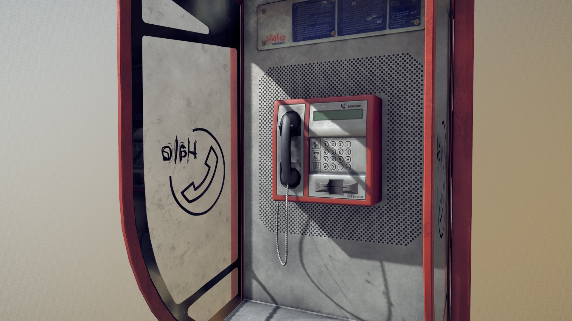 NoviSad PhoneBooth mono RED 3D model - TurboSquid 2058674