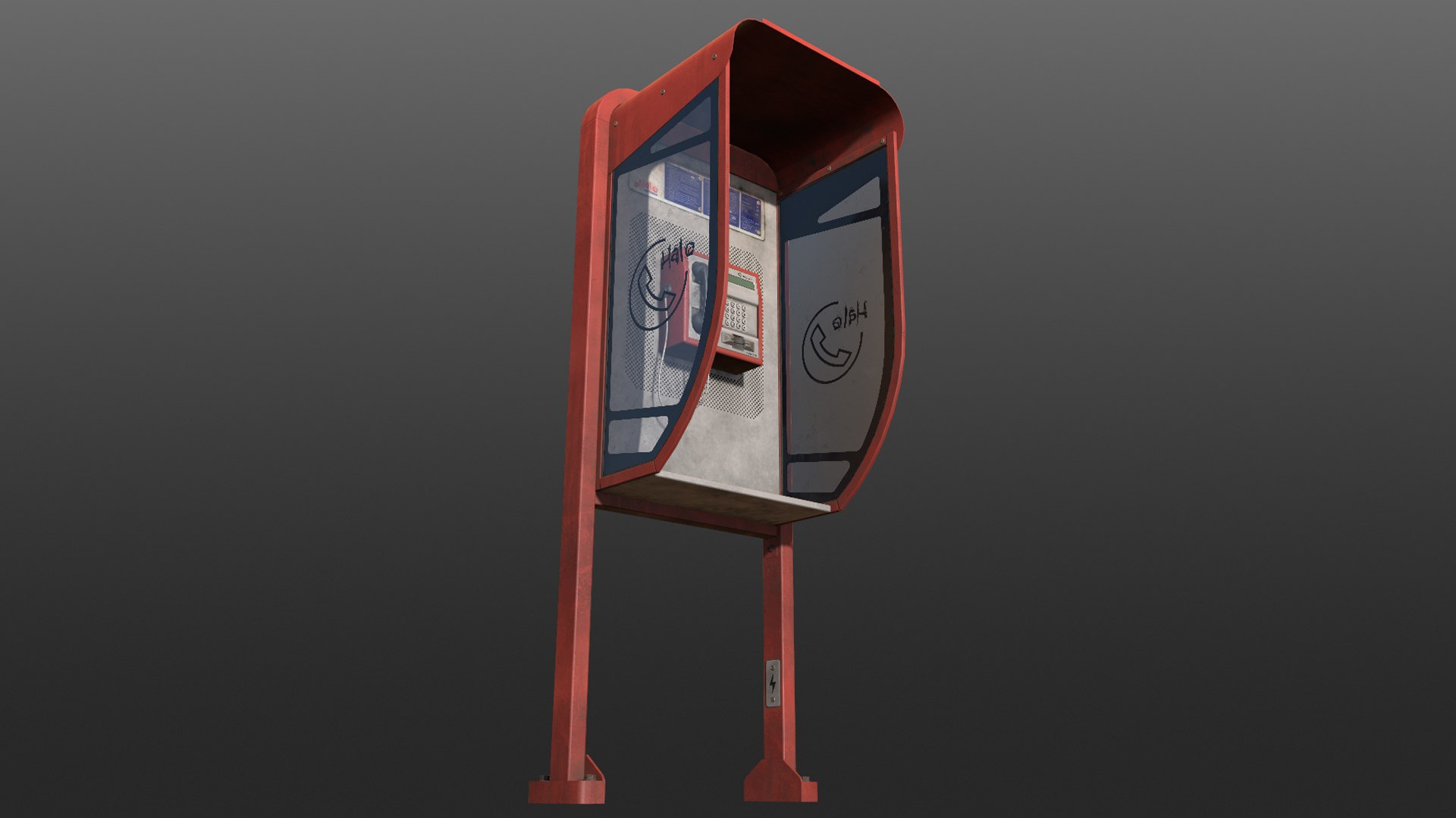 NoviSad PhoneBooth mono RED 3D model - TurboSquid 2058674
