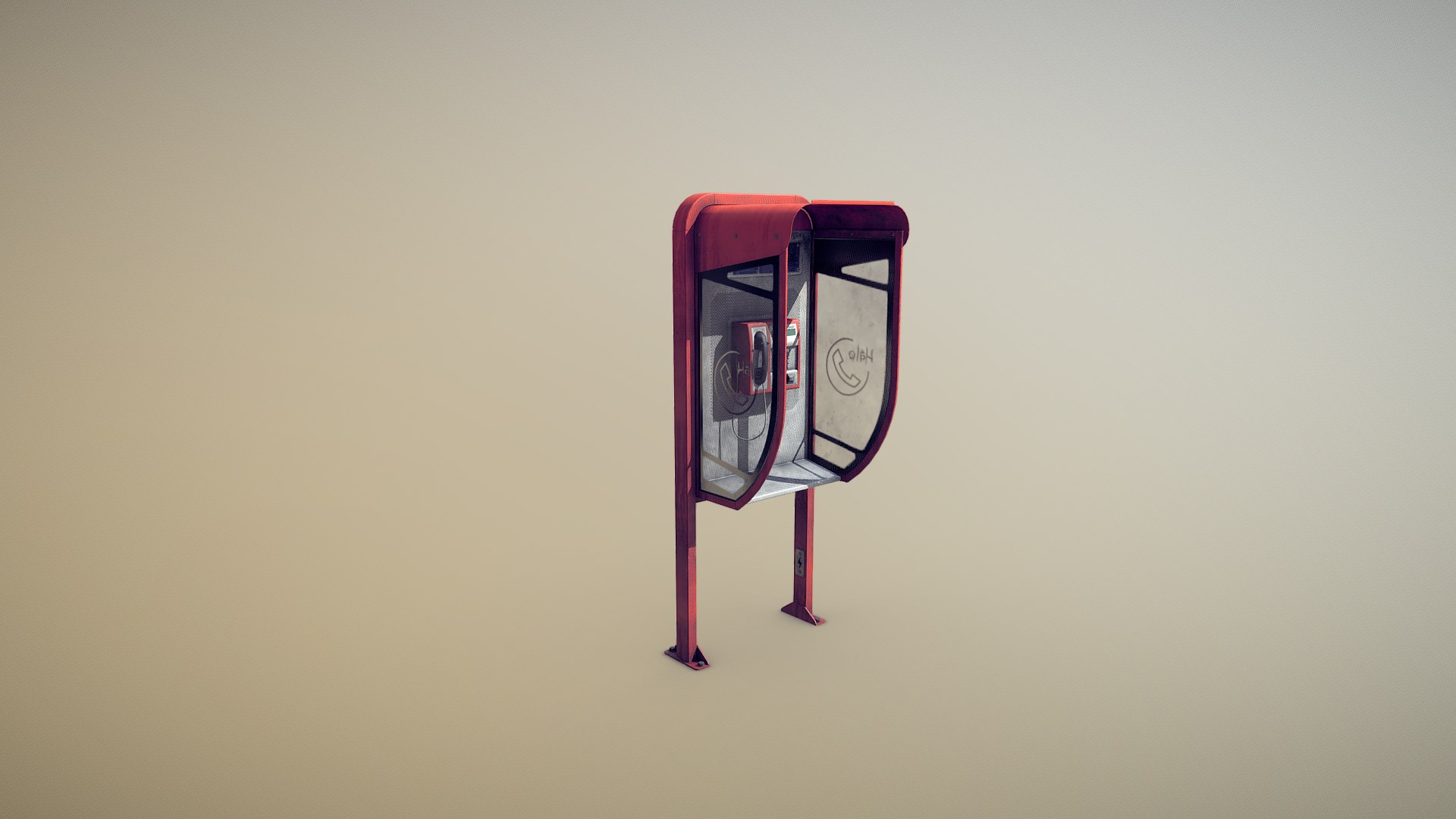 NoviSad PhoneBooth mono RED 3D model - TurboSquid 2058674