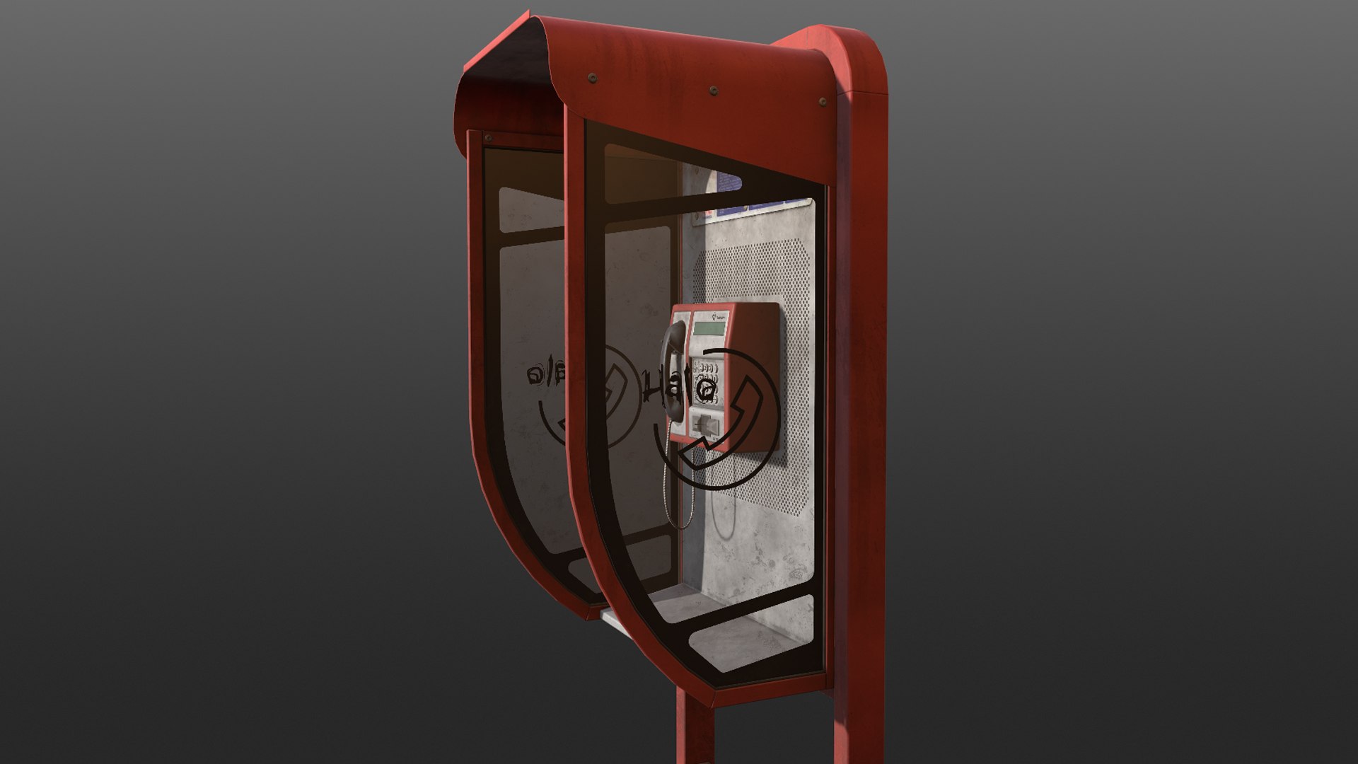 NoviSad PhoneBooth mono RED 3D model - TurboSquid 2058674