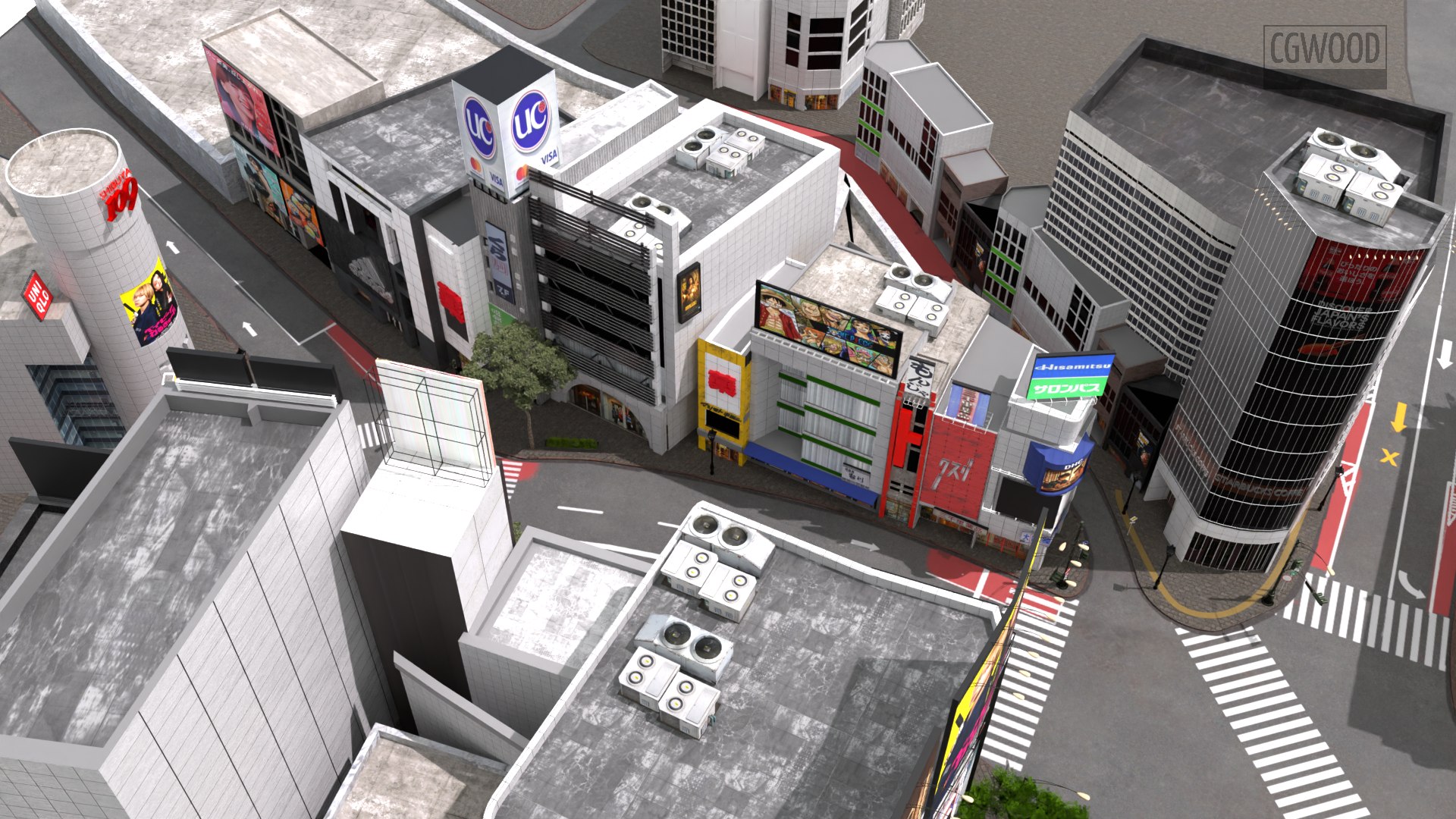 Realistic Shibuya Scramble Crossing Shibuya City Tokyo Japan 3D Model ...