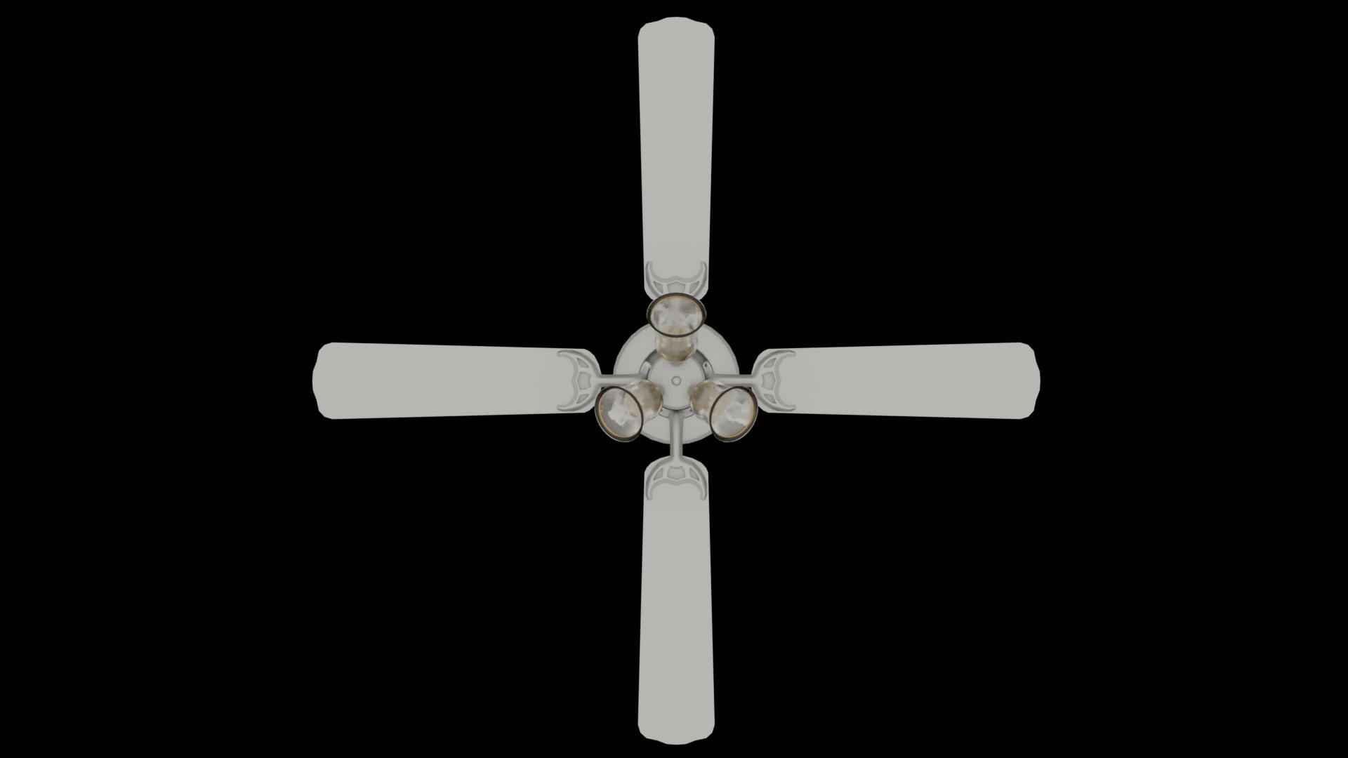 3D Standard White Ceiling Fan Model - TurboSquid 1769097