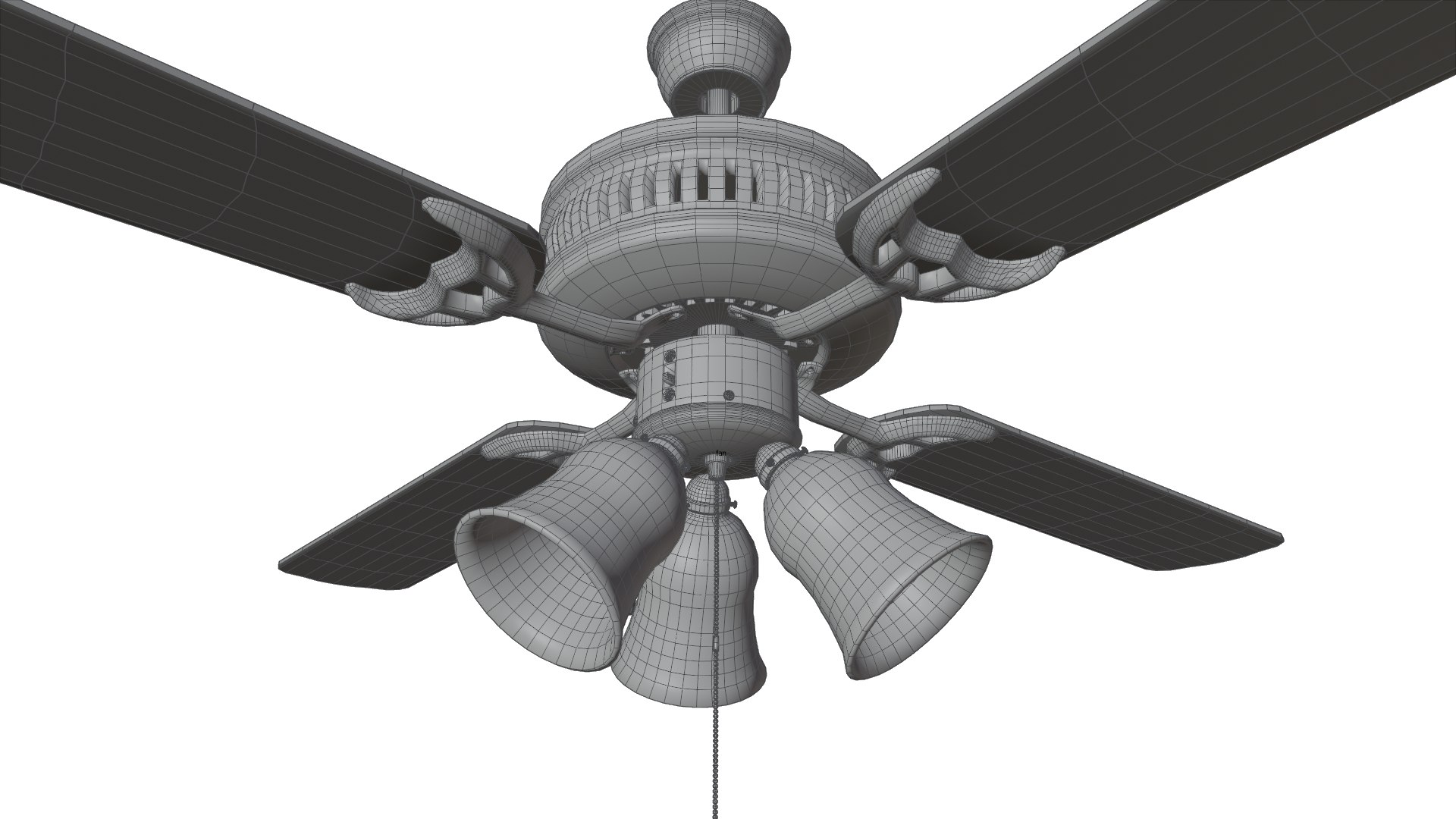 3D Standard White Ceiling Fan Model - TurboSquid 1769097