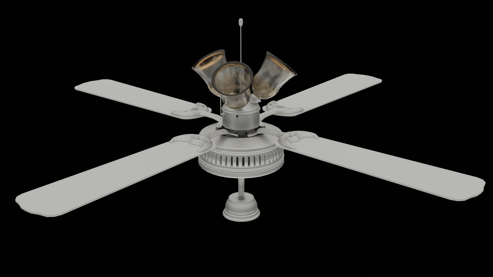 3D Standard White Ceiling Fan Model - TurboSquid 1769097