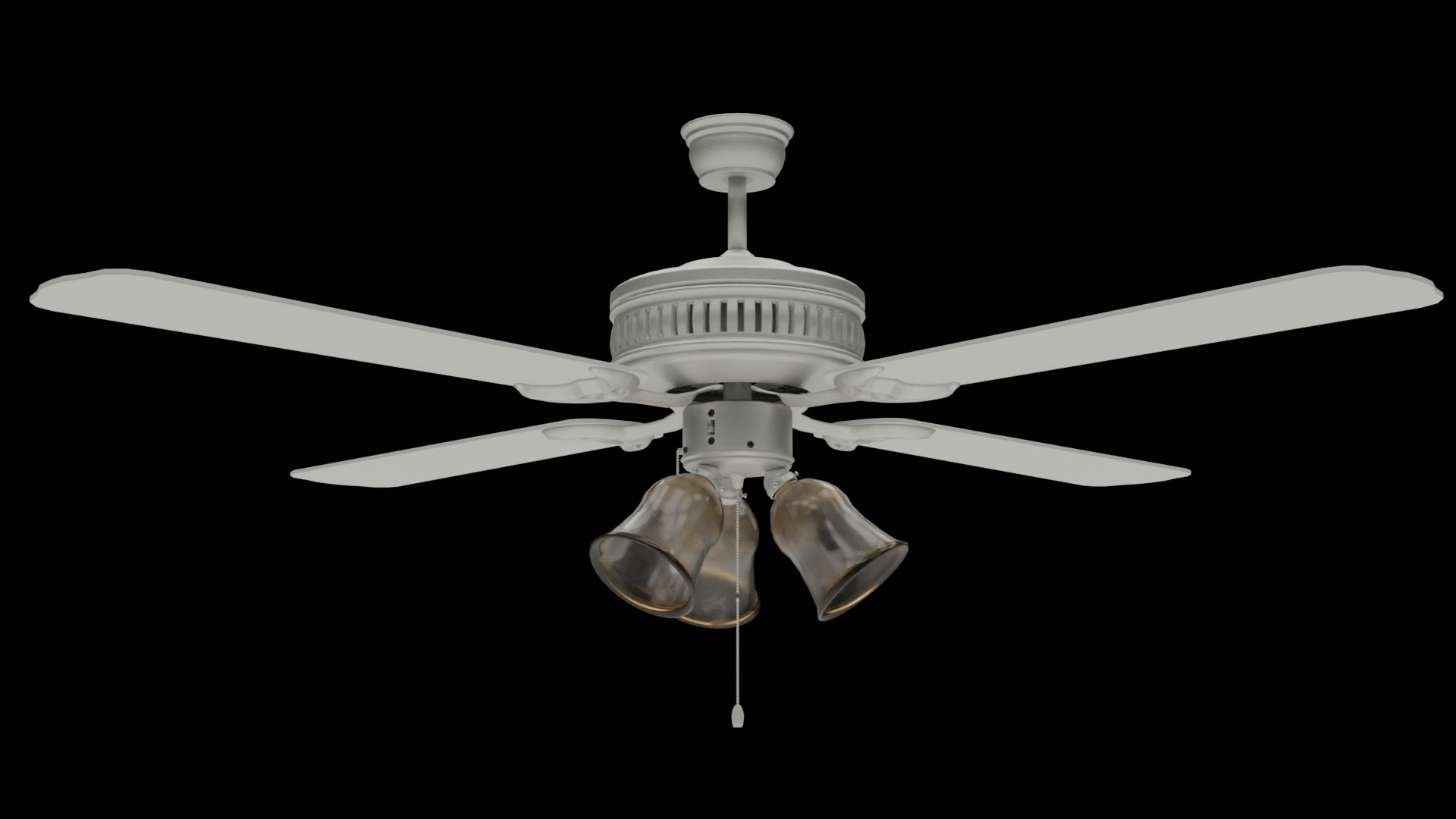 3D Standard White Ceiling Fan Model - TurboSquid 1769097