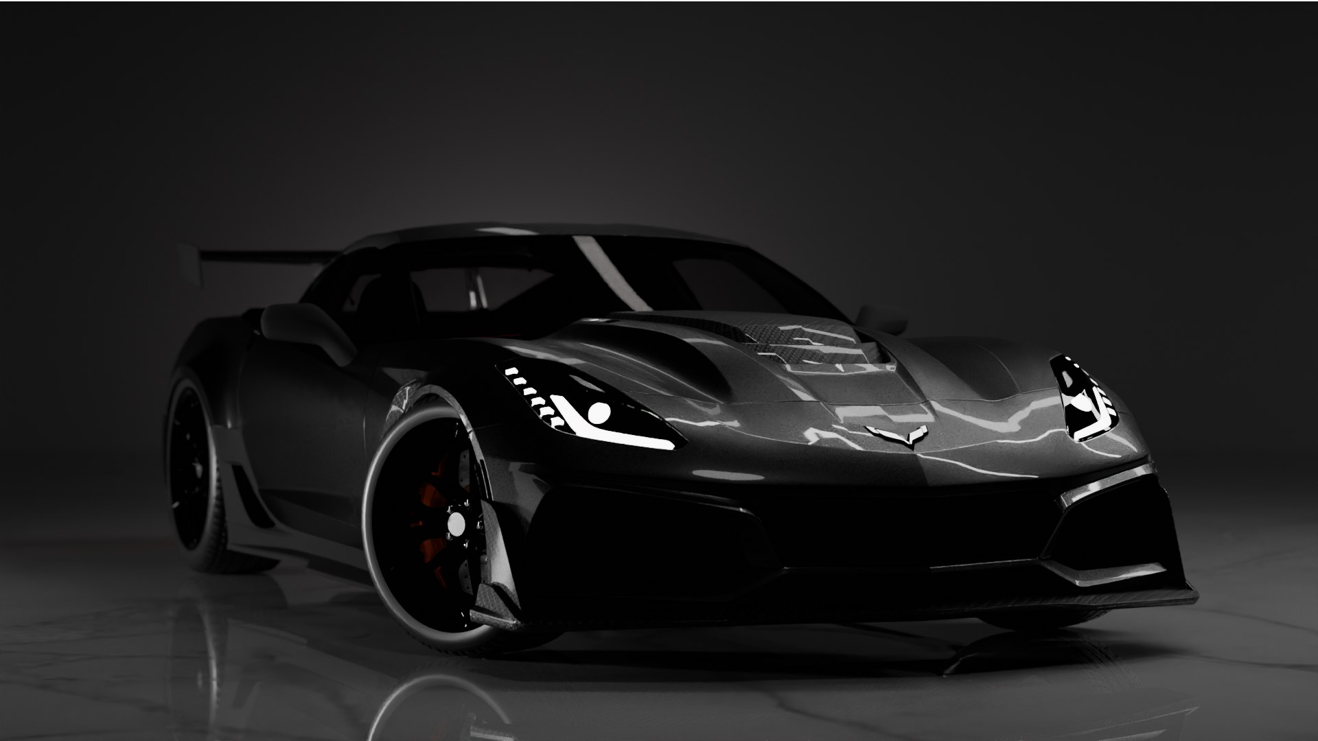 Corvette C7 ZR1 - Blacked Out Nacev - Rigged 3D - TurboSquid 2274147