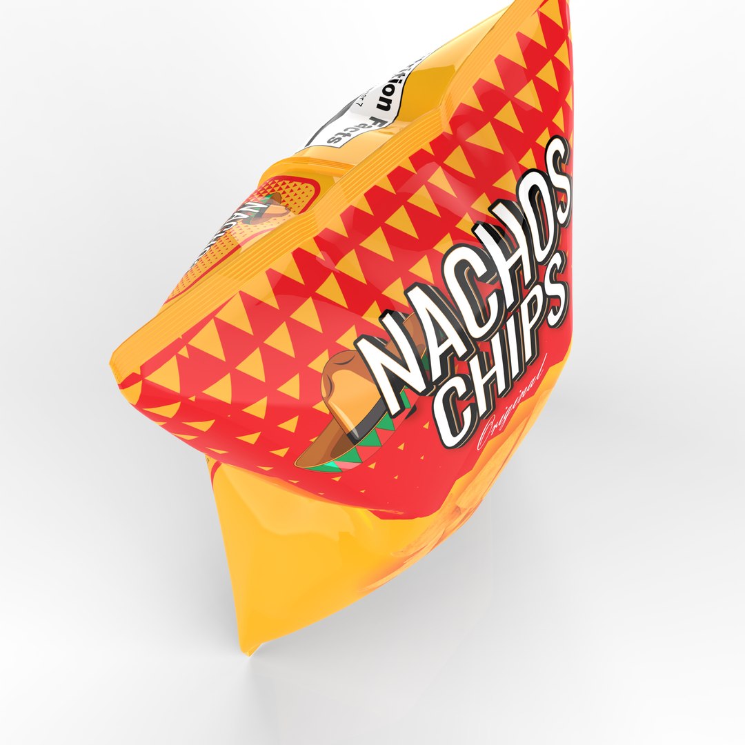 Nachos Chips Bag Packaging Model For Snack Branding Model - TurboSquid ...