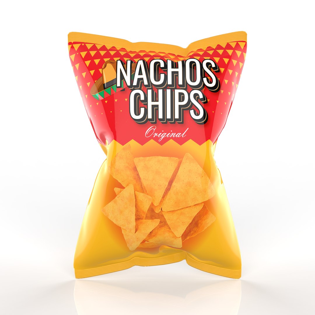Nachos Chips Bag Packaging Model For Snack Branding Model - TurboSquid ...