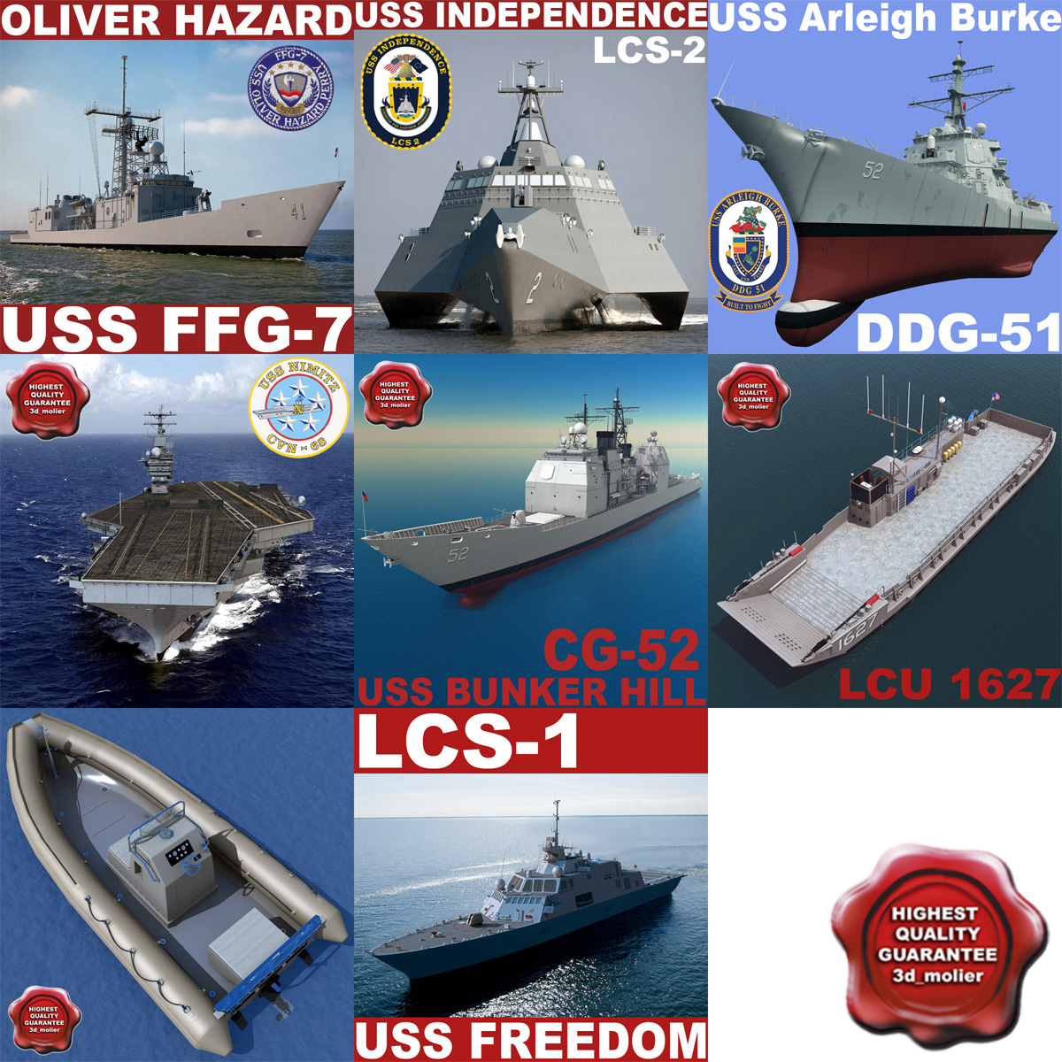 modelo 3d US Navy Ships Collection V2 - TurboSquid 548144