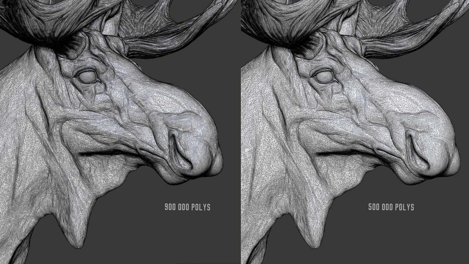 Moose Head Sculpture Antlers 3D Model - TurboSquid 1773559