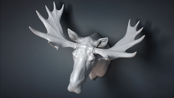 Moose Head Sculpture Antlers 3D model - TurboSquid 1773559