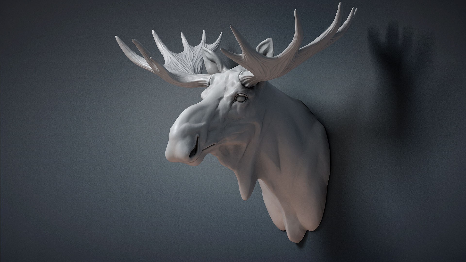 Moose Head Sculpture Antlers 3D Model - TurboSquid 1773559