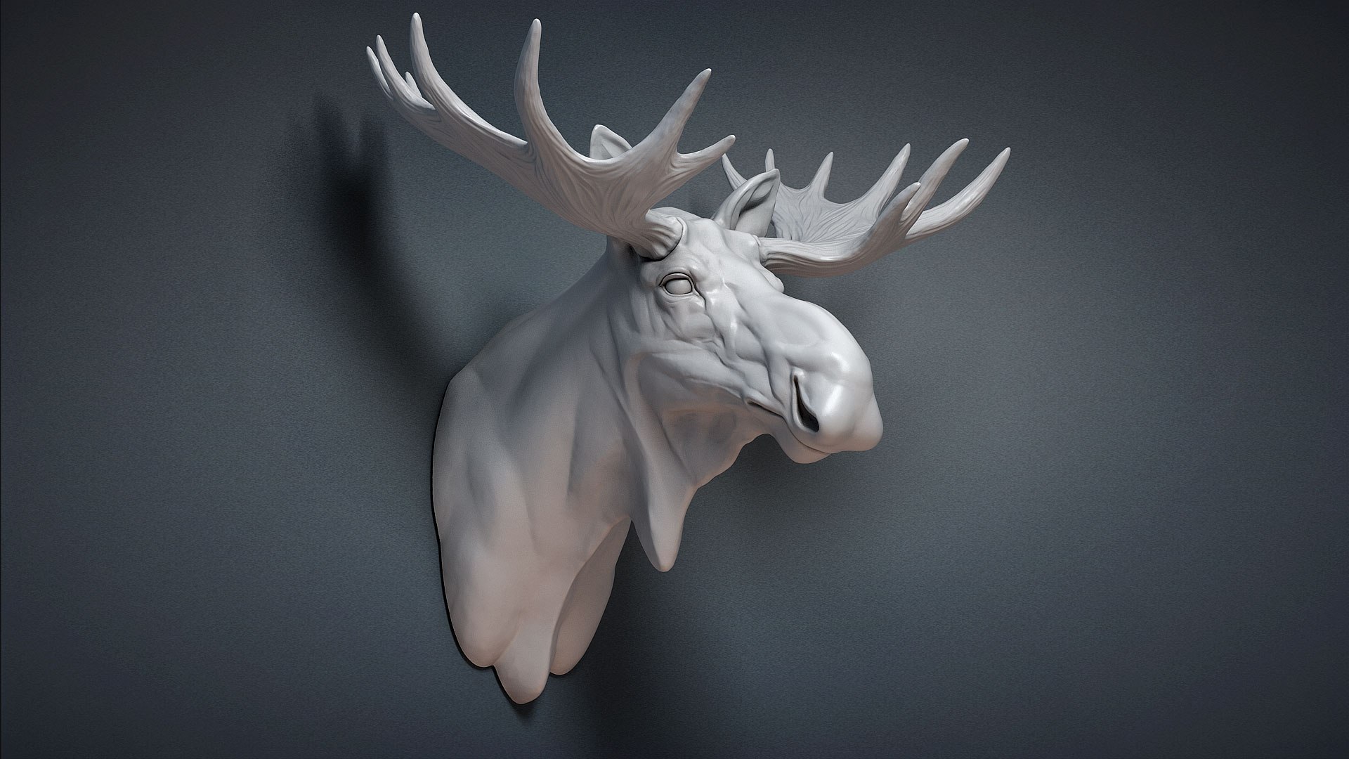 Moose Head Sculpture Antlers 3D Model - TurboSquid 1773559