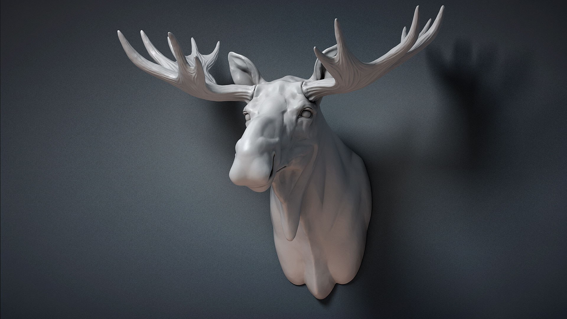 Moose Head Sculpture Antlers 3D Model - TurboSquid 1773559