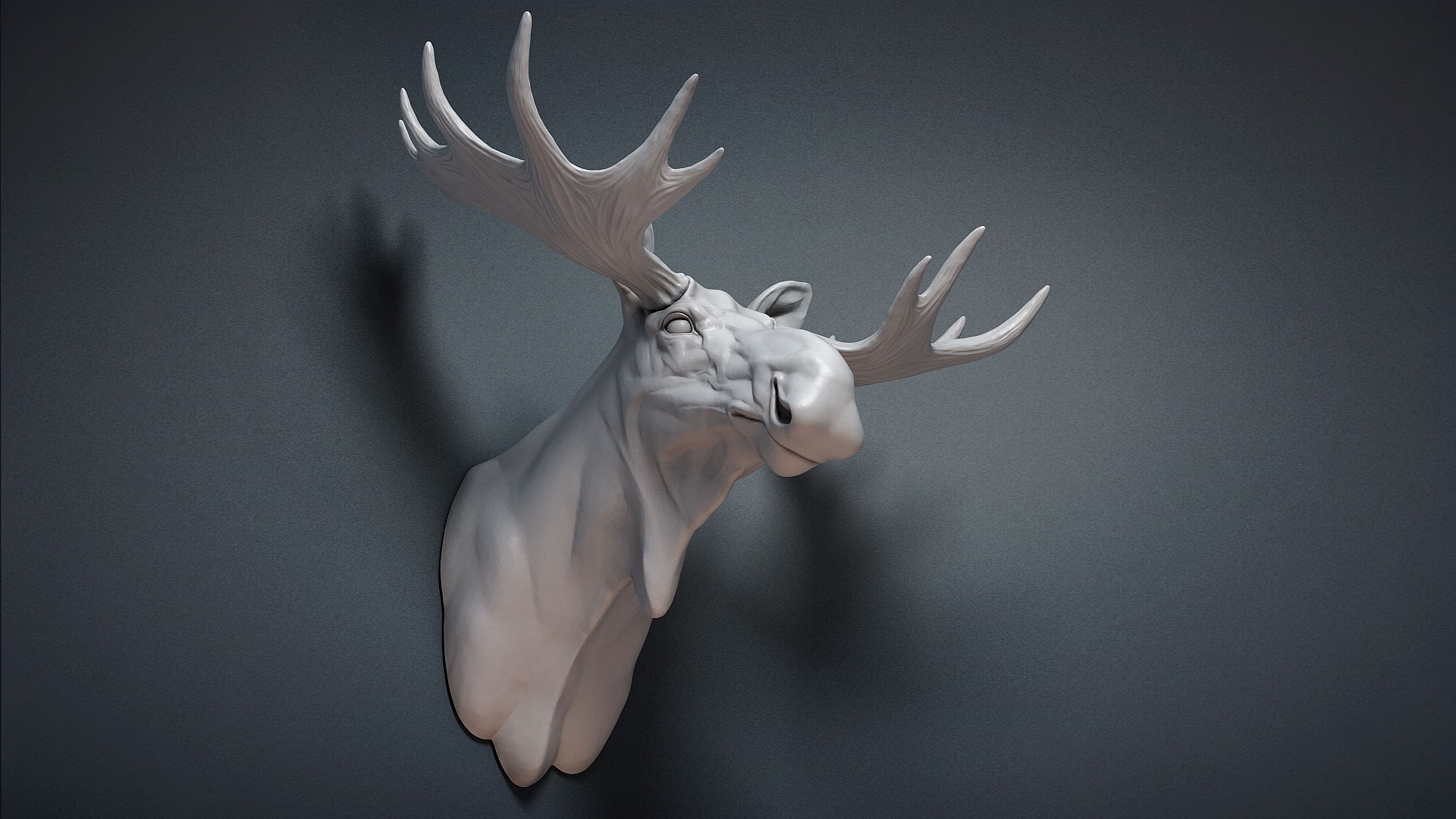 Moose Head Sculpture Antlers 3D Model - TurboSquid 1773559