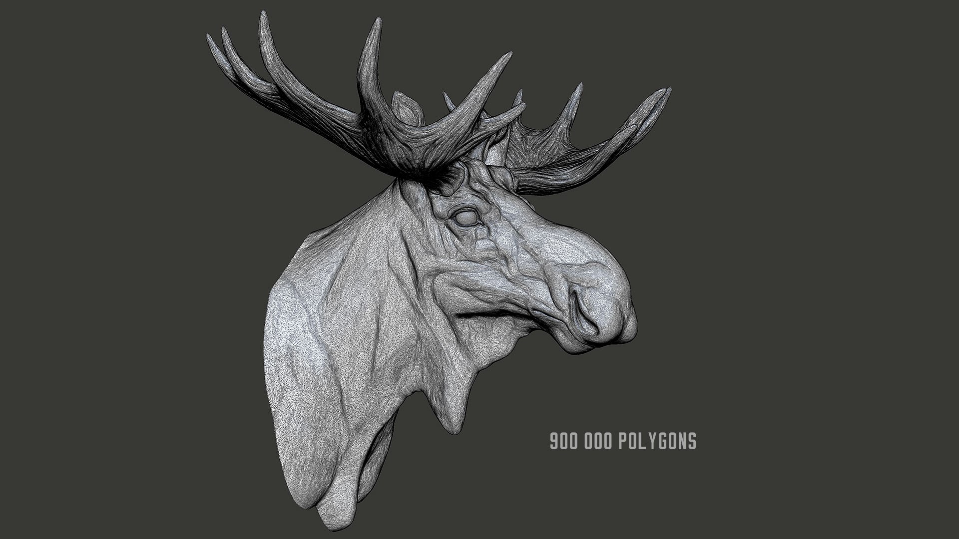 Moose Head Sculpture Antlers 3D Model - TurboSquid 1773559