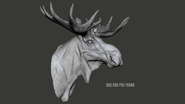 Moose Head Sculpture Antlers 3D model - TurboSquid 1773559