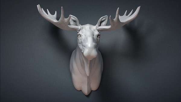 Moose Head Sculpture Antlers 3D model - TurboSquid 1773559