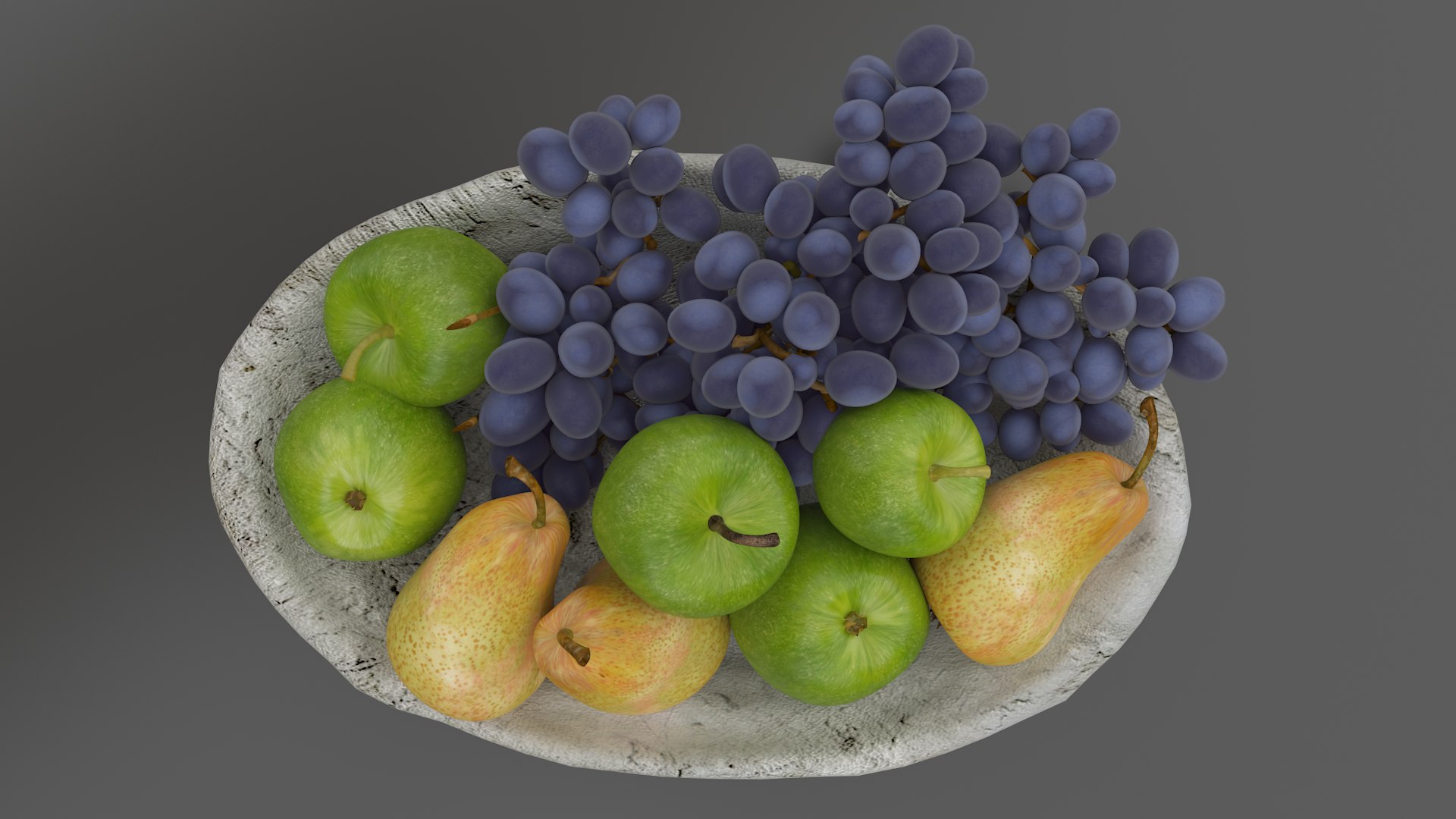Apple pear grape 3D - TurboSquid 1672541