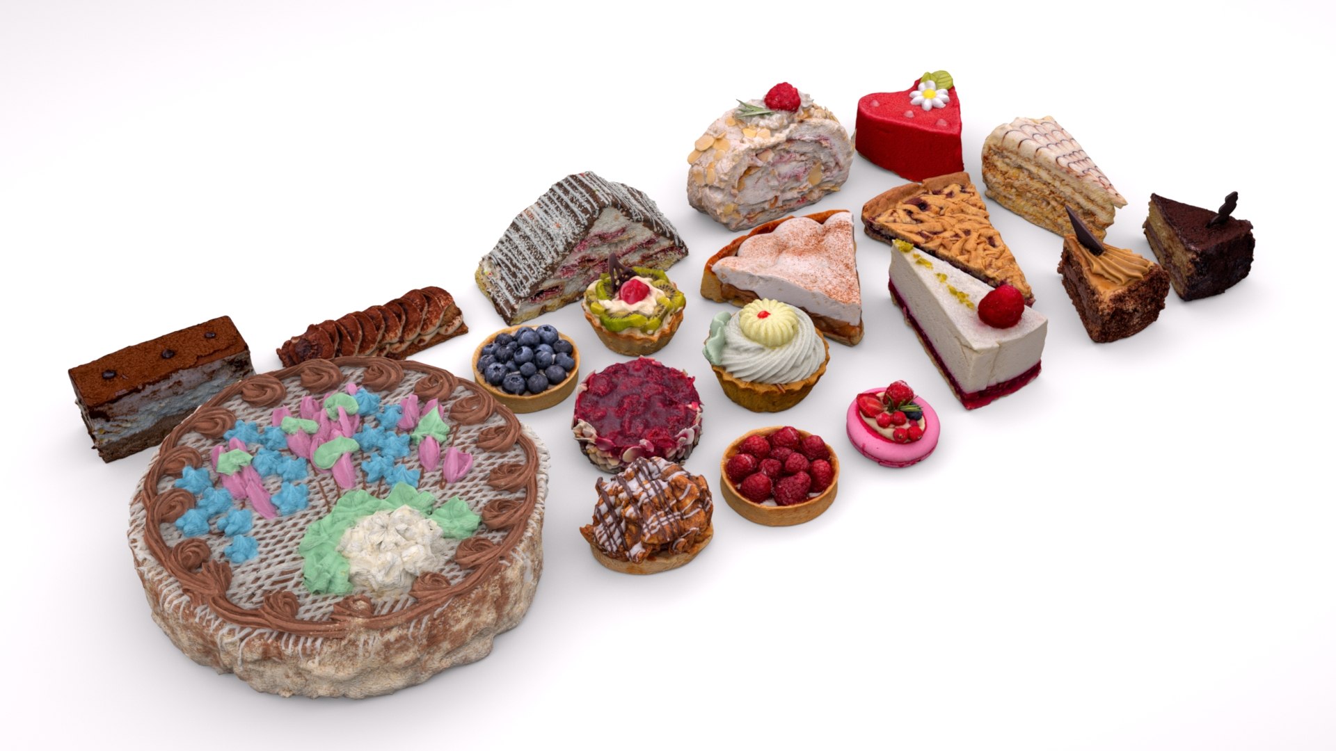 3D Model Cake Dessert 19 Items Collection - TurboSquid 2215100