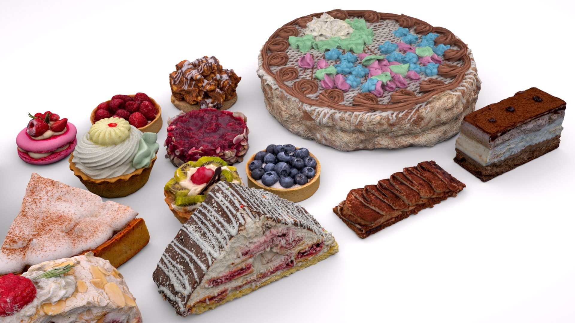 3D Model Cake Dessert 19 Items Collection - TurboSquid 2215100