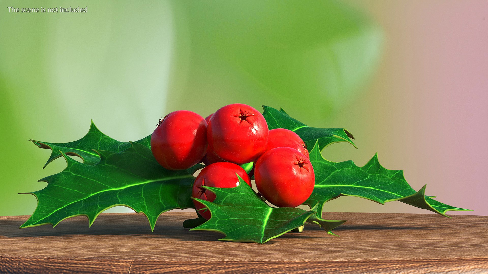 3D Christmas Decoration Sprig Holly Model - TurboSquid 2076127