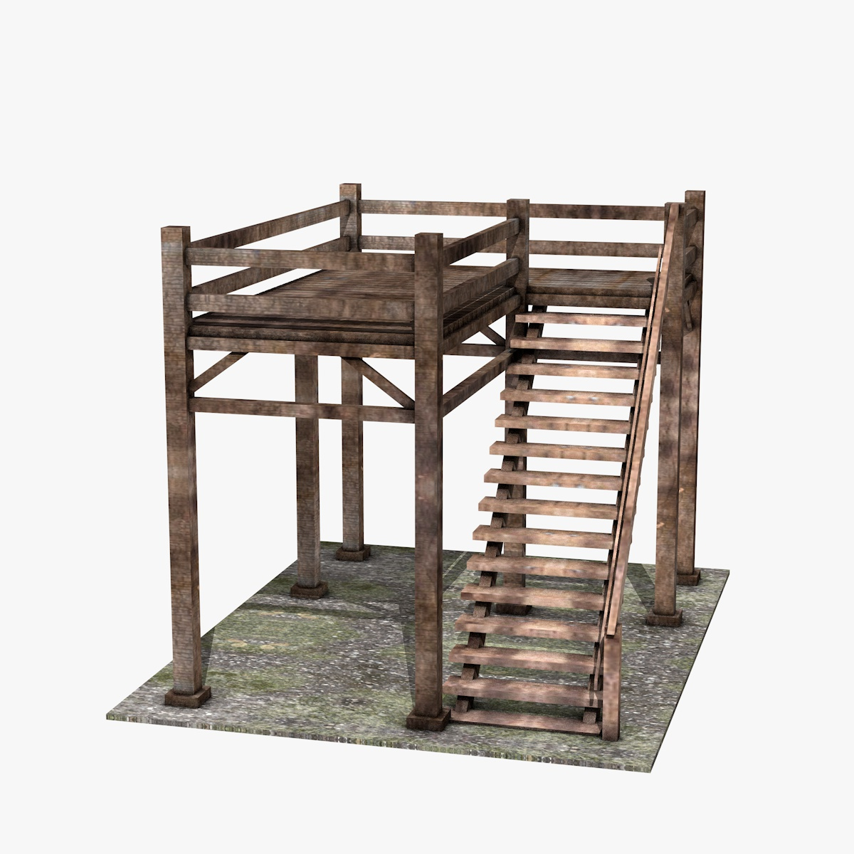 3ds max wooden terrace