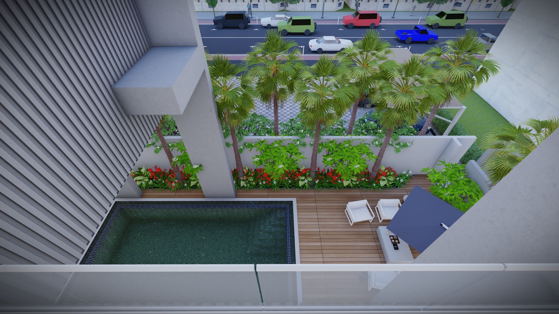 Backyard Swimming Pool Area 3D Landscape Design Model 3D Model ...