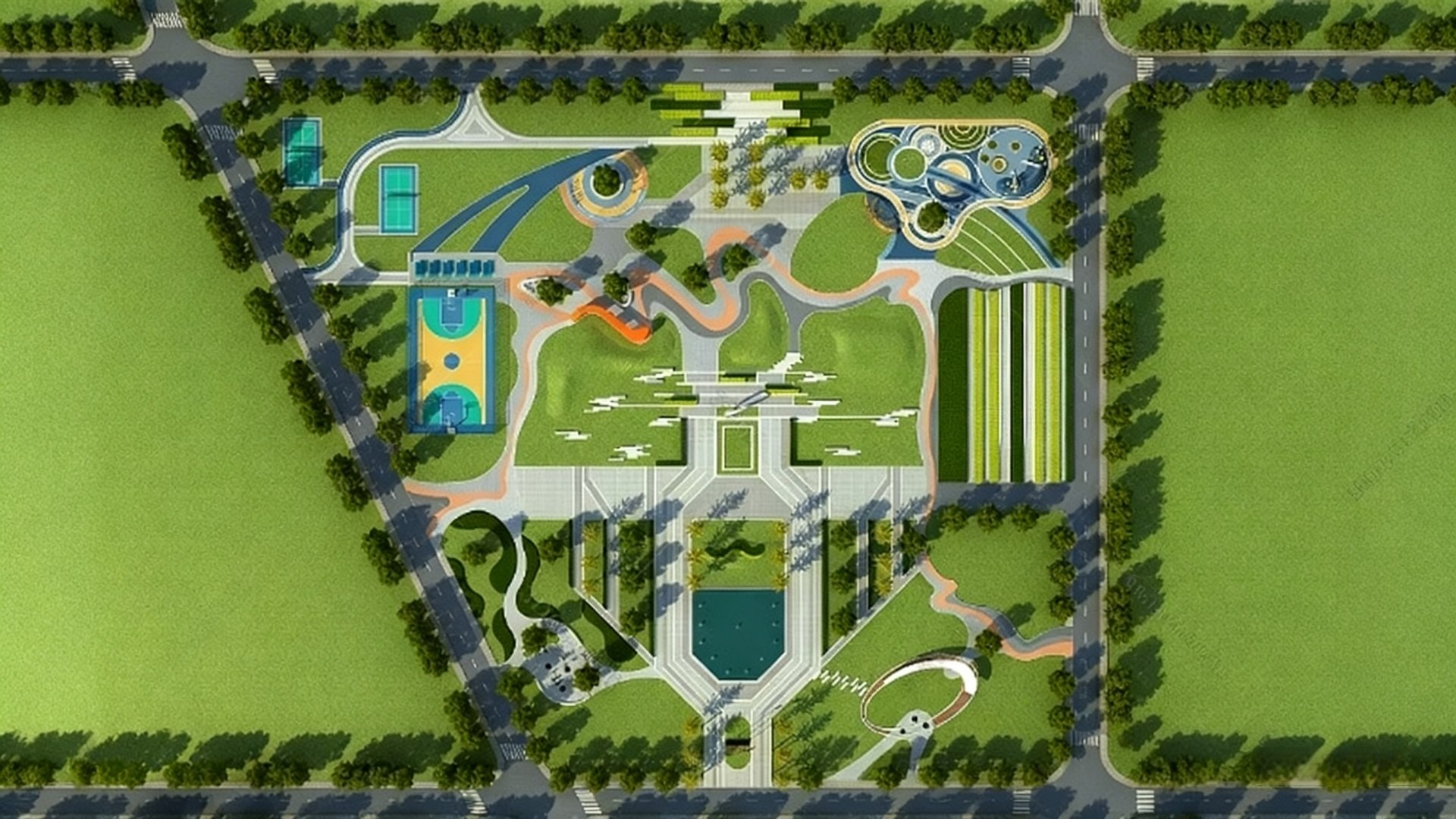 3D Pocket Park Model - TurboSquid 2500147