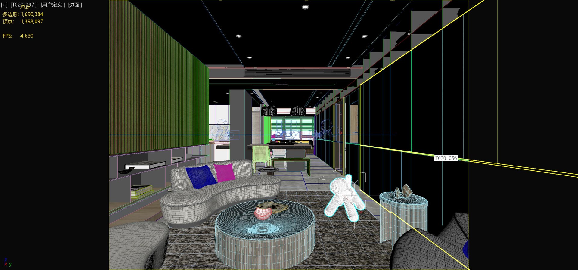TM20-Contemporary Luxury Living Room with Dinning Room Scene by 3dmax ...