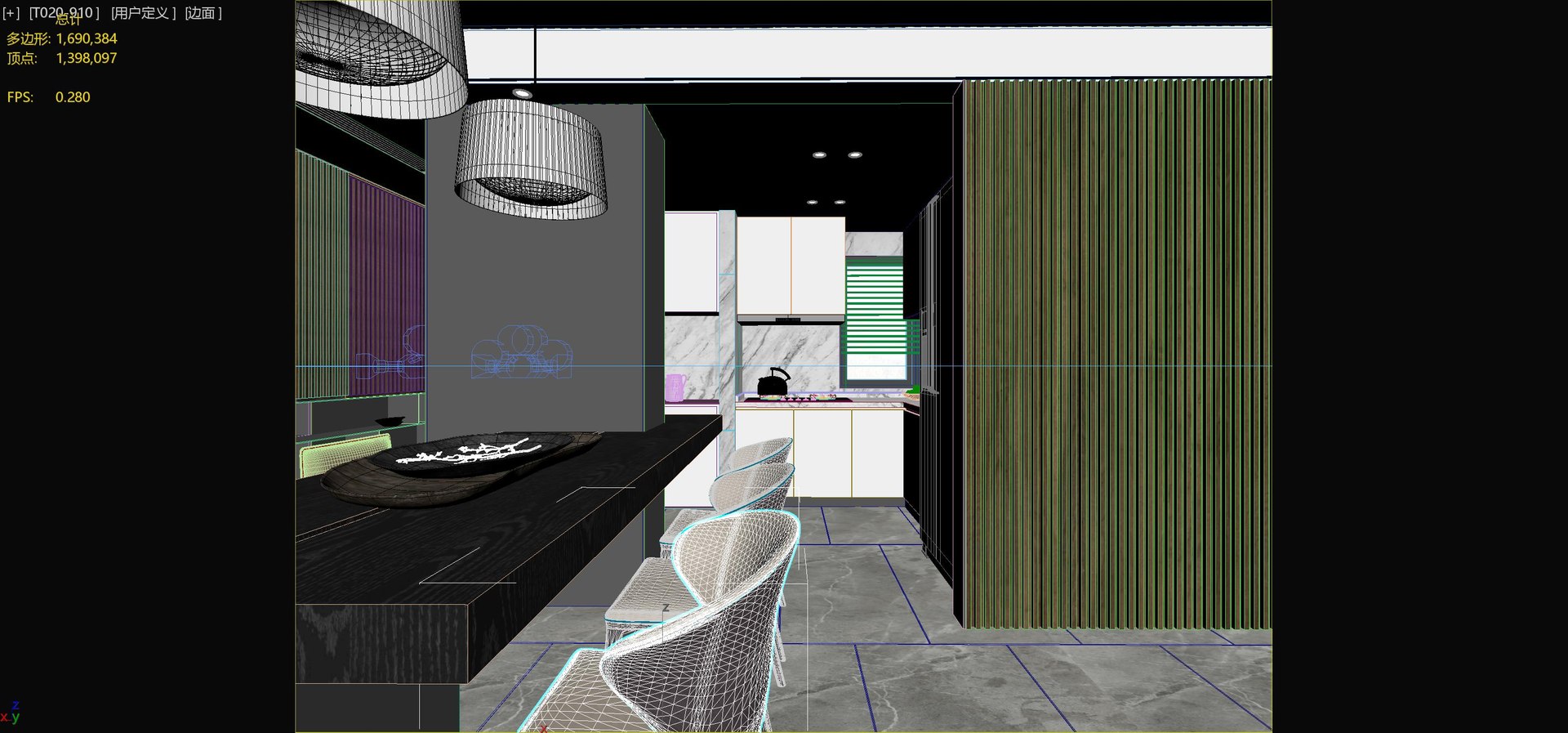 TM20-Contemporary Luxury Living Room with Dinning Room Scene by 3dmax ...