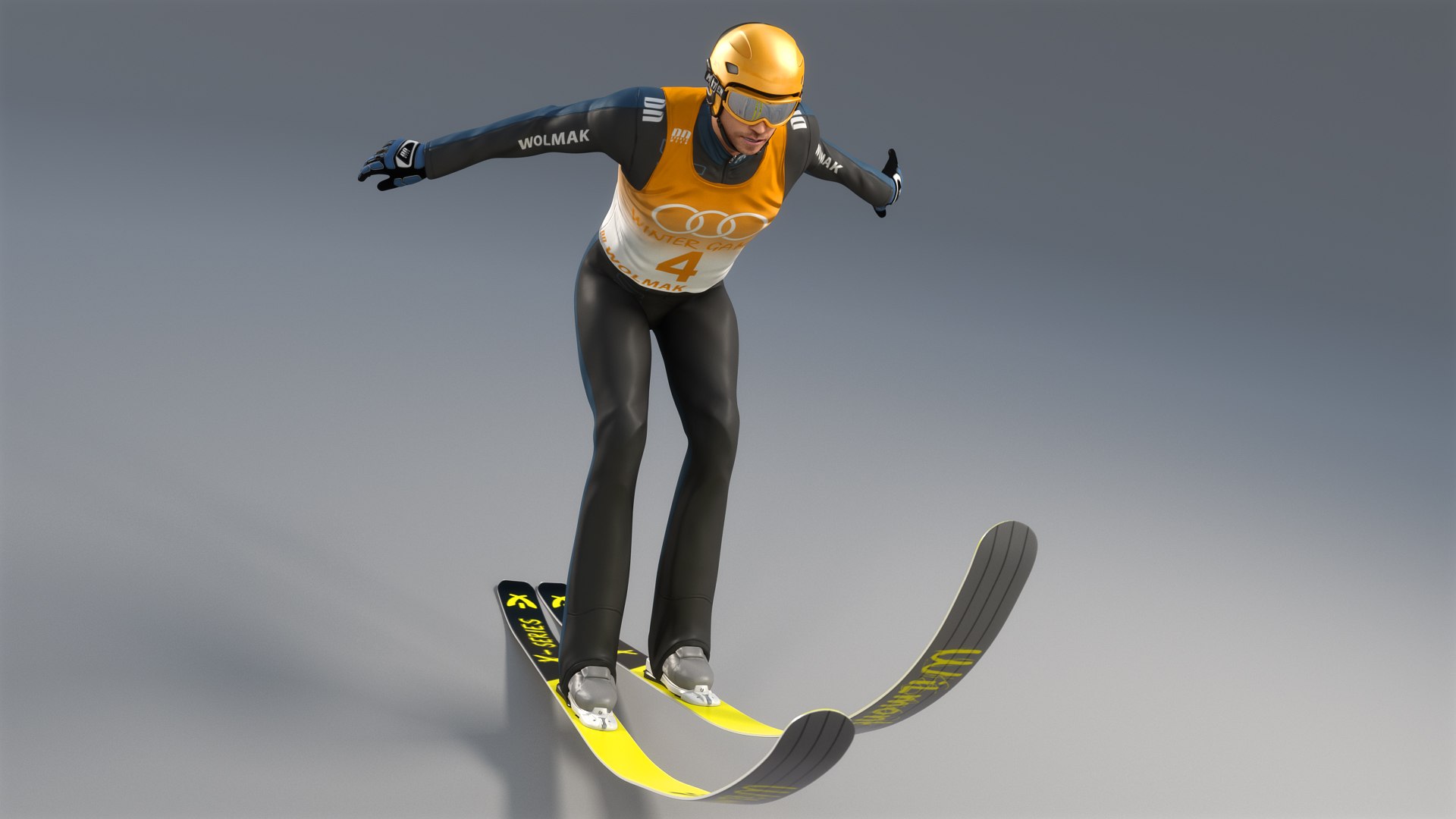 Male Ski Jumper Animated HQ 3D model - TurboSquid 1971837