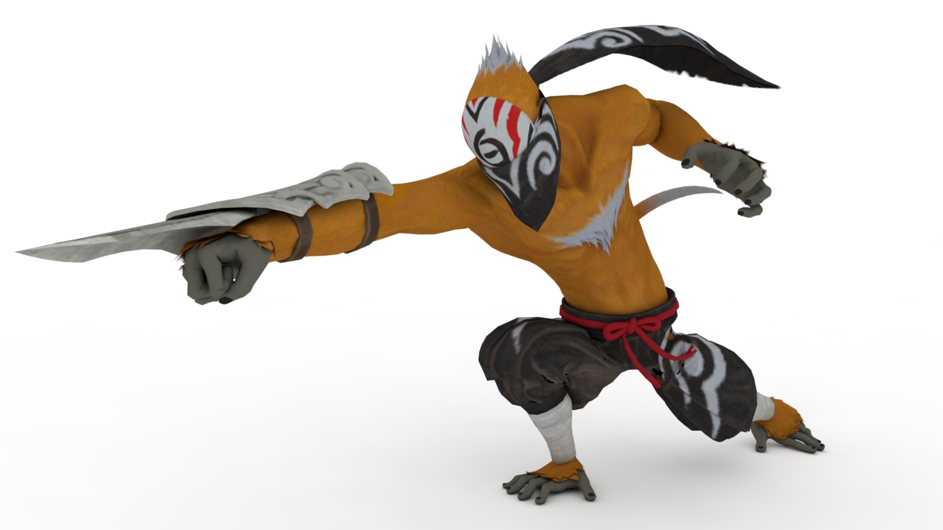 3D Monkey Samurai Rigged And Animated - TurboSquid 2336753