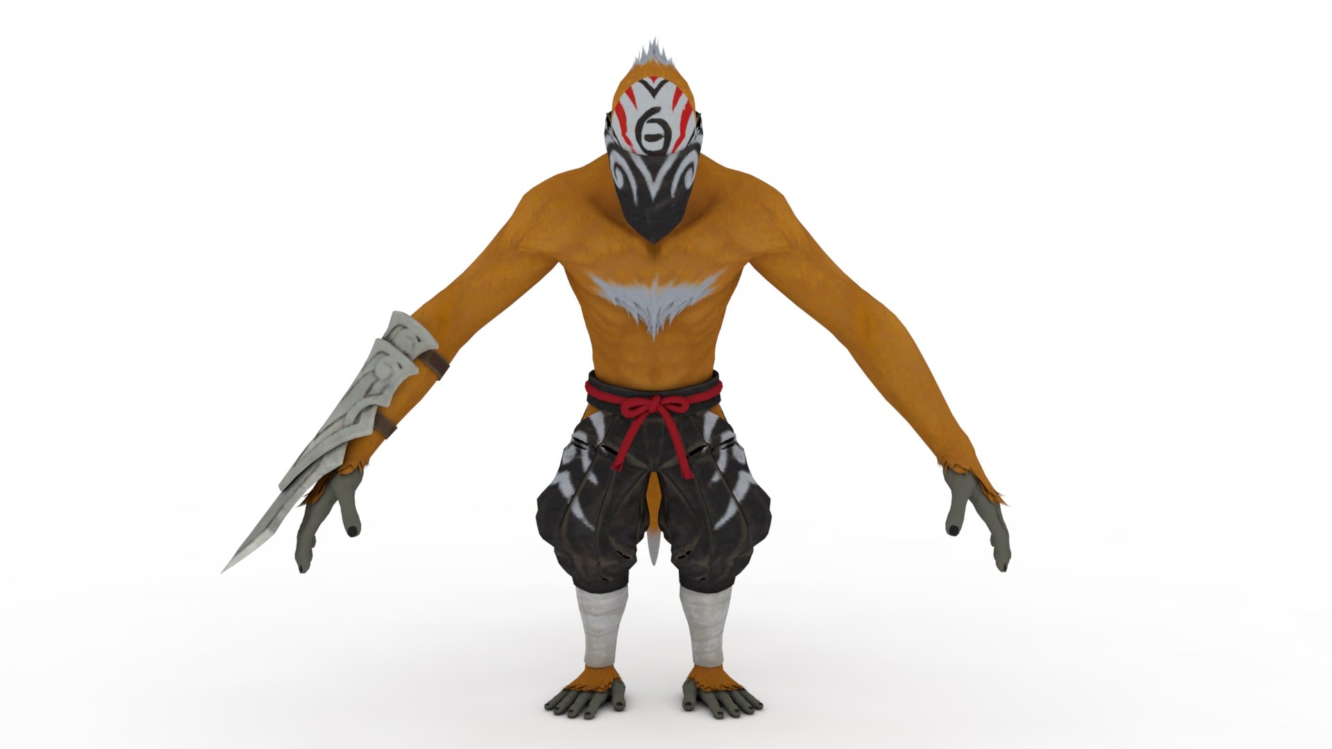 3D Monkey Samurai Rigged And Animated - TurboSquid 2336753
