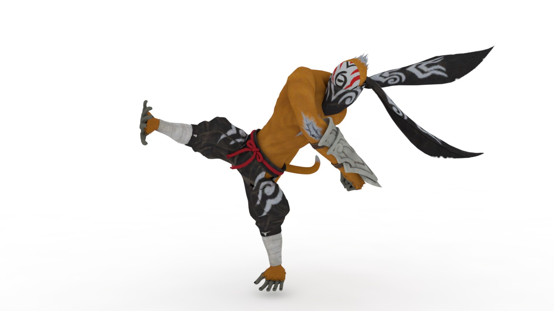 3D Monkey Samurai Rigged And Animated - TurboSquid 2336753