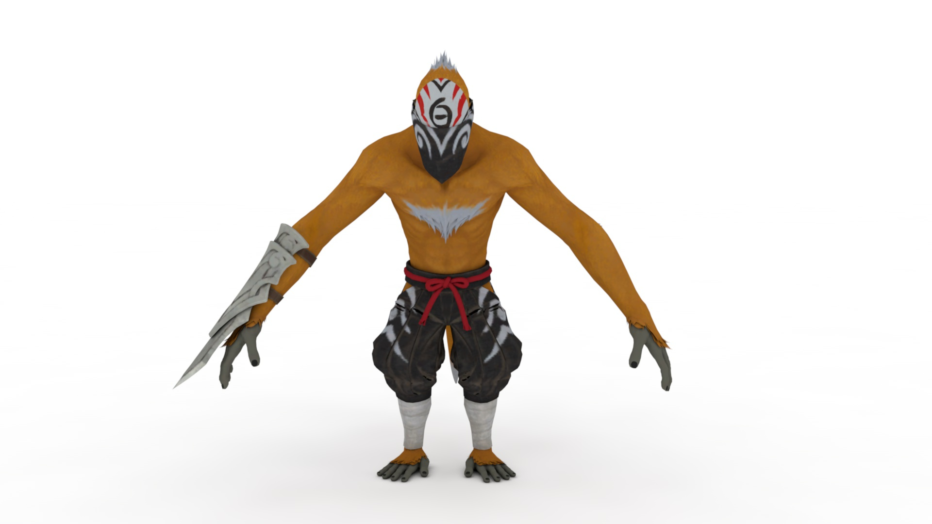 3D Monkey Samurai Rigged And Animated - TurboSquid 2336753