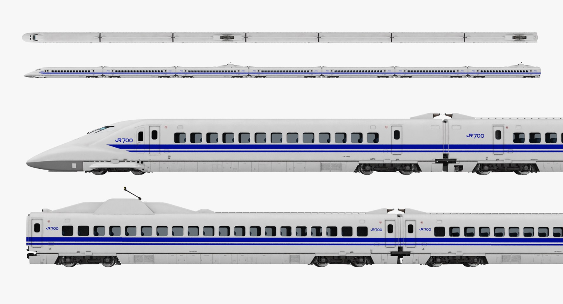 bullet train jr700 japan 3d obj