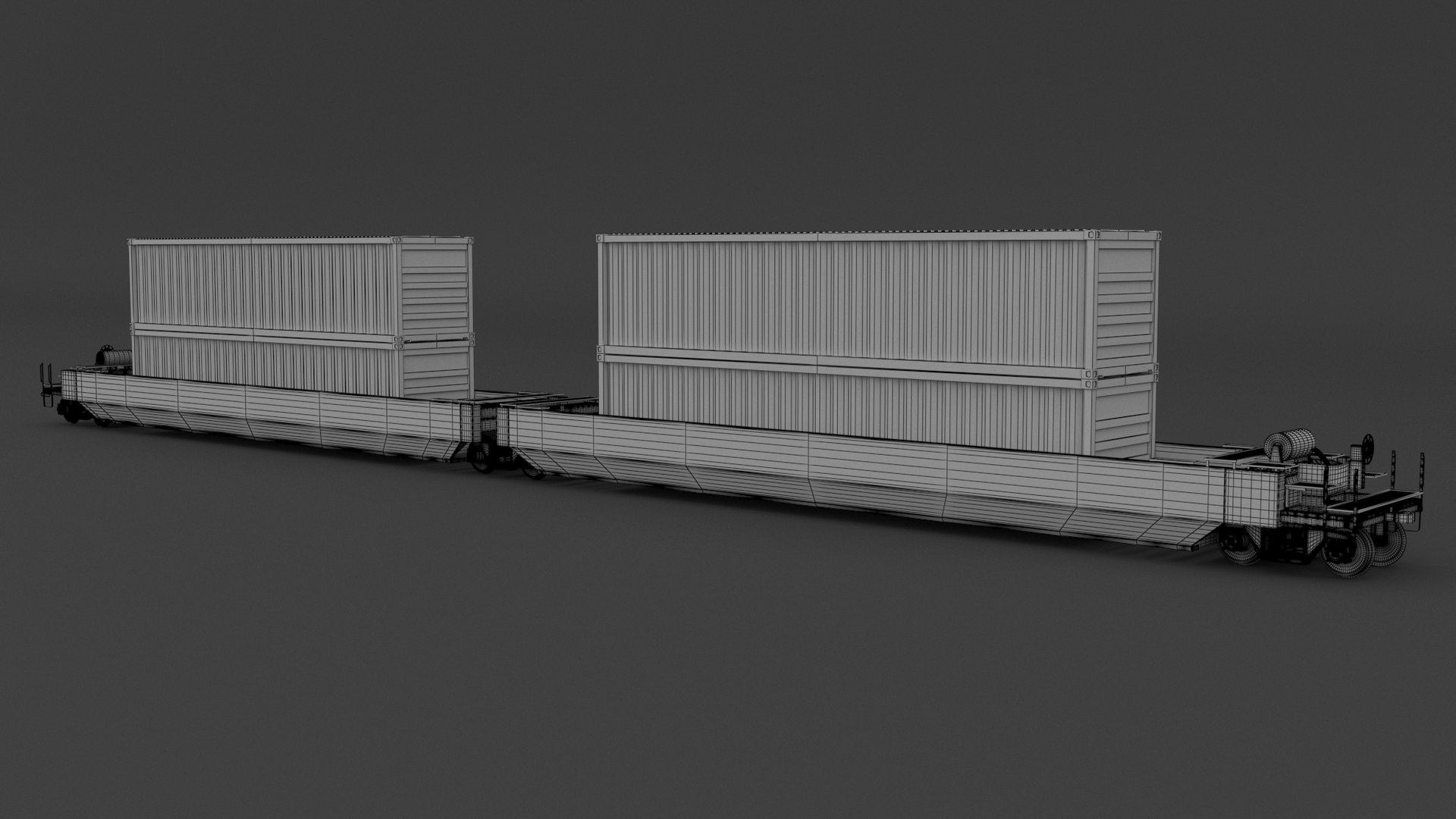 3D Double Stack Railcar BNSF With Containers - TurboSquid 2254801