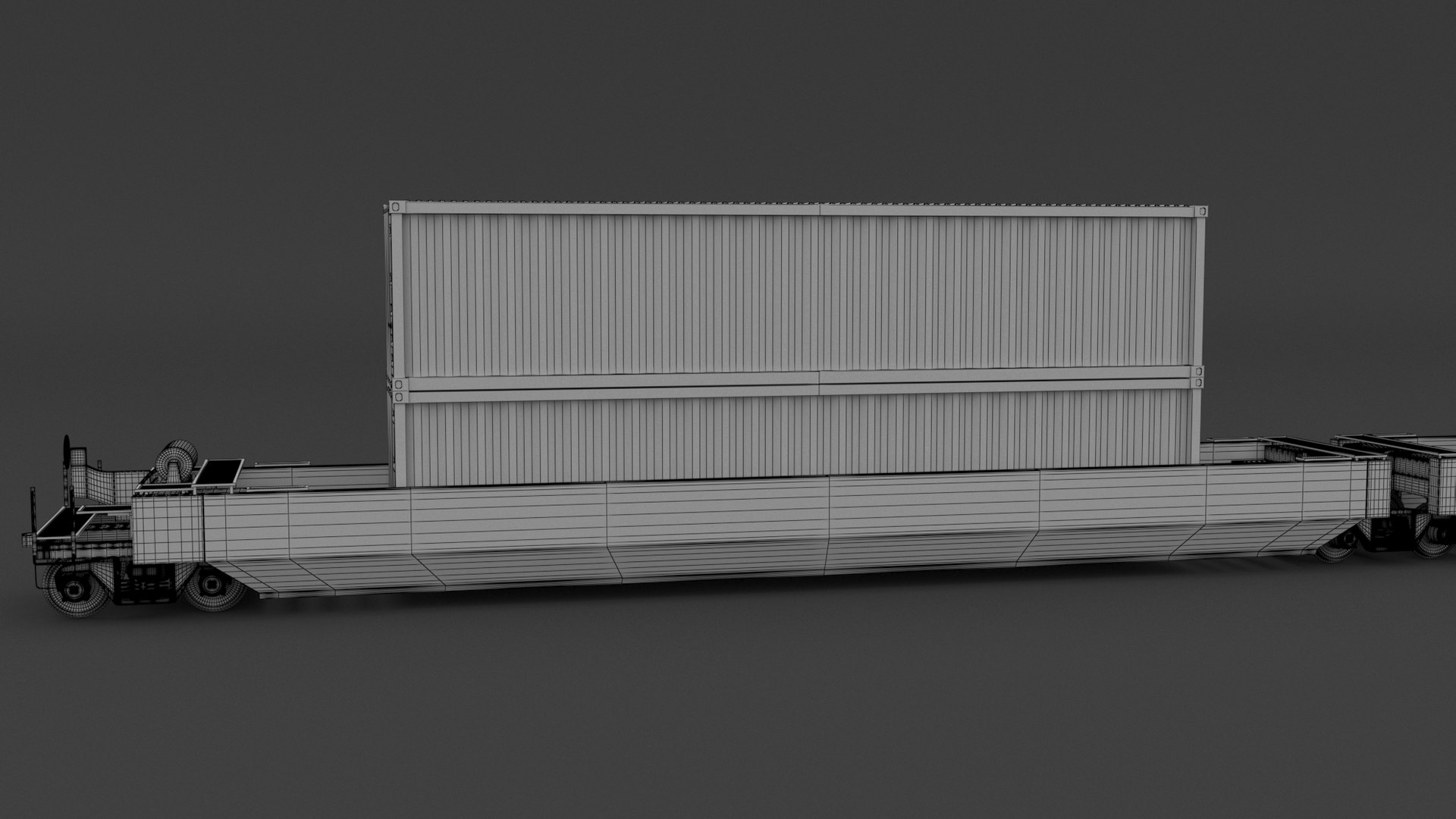 3D Double Stack Railcar BNSF With Containers - TurboSquid 2254801