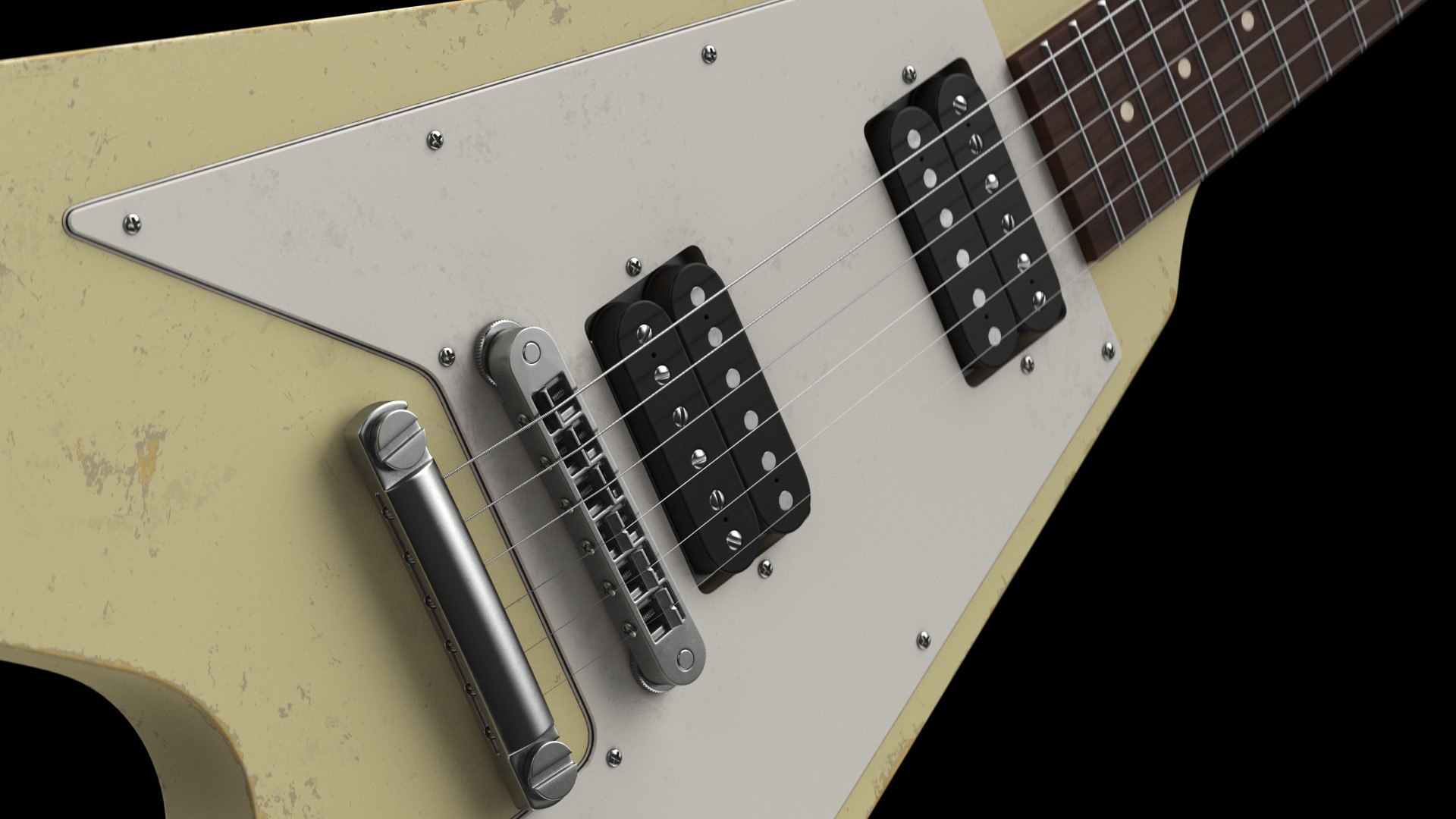 Gibson Flying V Ivory Electric Guitar 3D Model - TurboSquid 2082250
